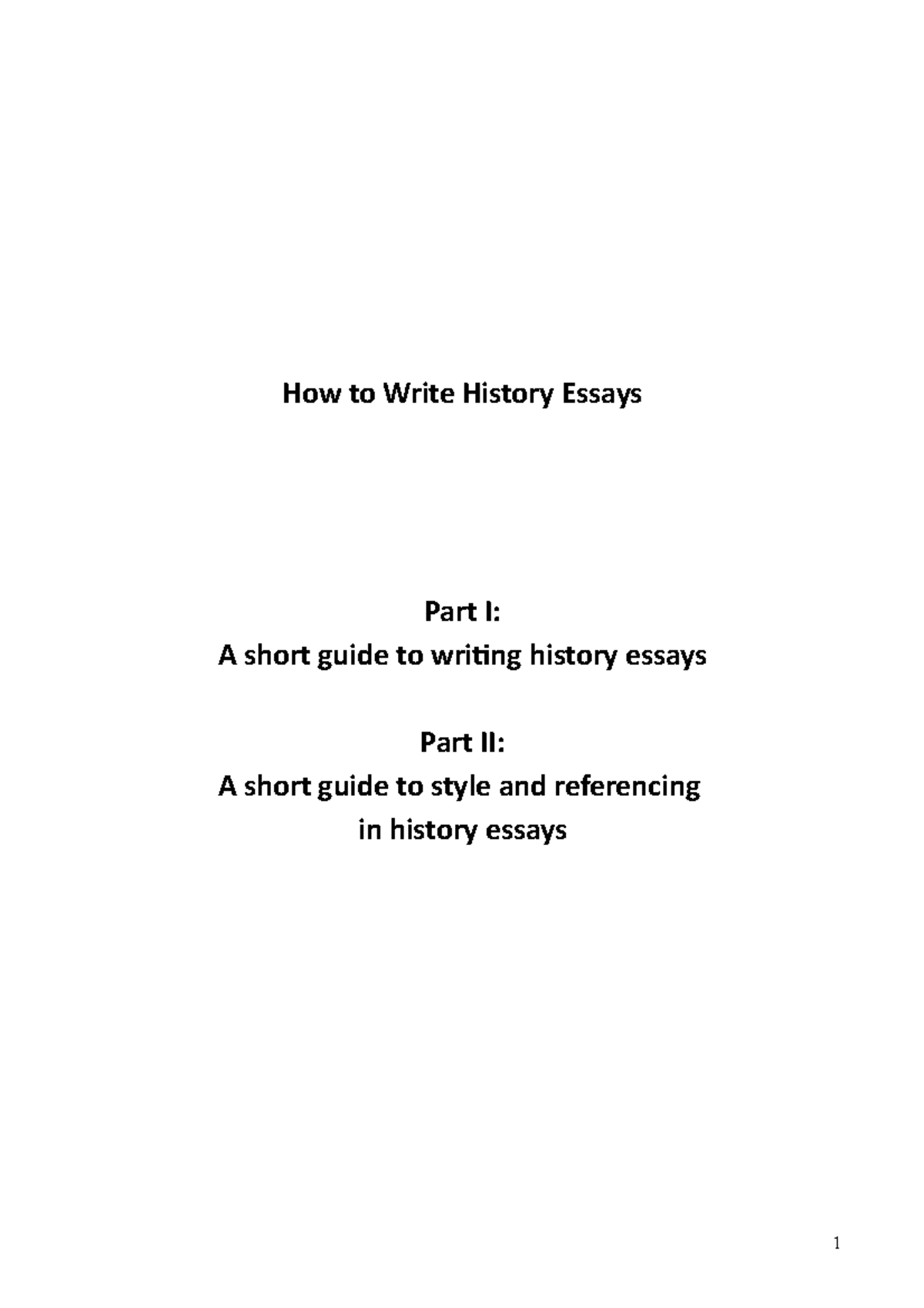 How to Write Historical Essays - How to Write History Essays Part I: A ...