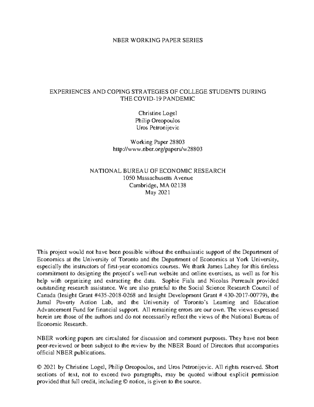 Inbound 2373706501053770362 - NBER WORKING PAPER SERIES EXPERIENCES AND ...