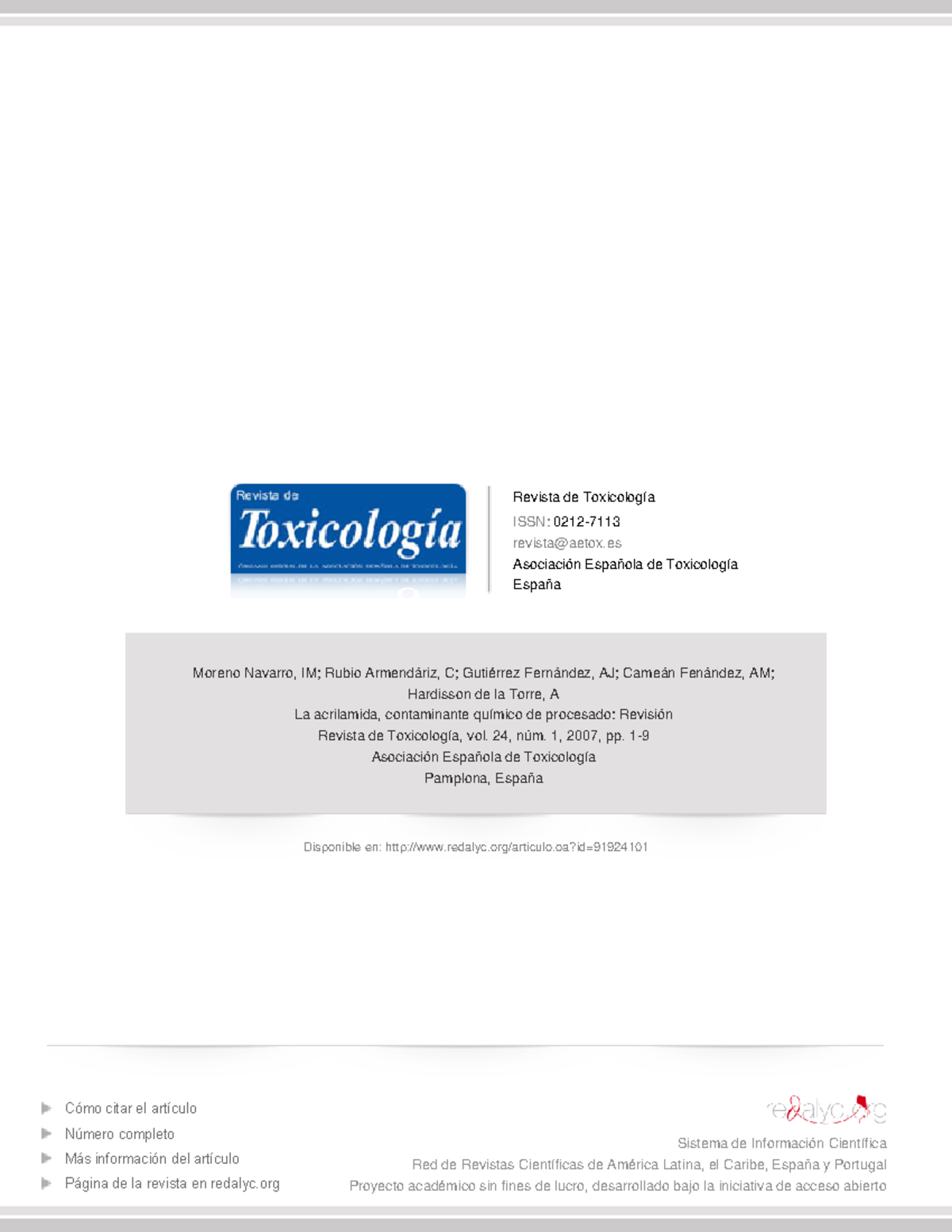 Lectura 3 Nitrogenados - Revista de Toxicología ISSN: 0212- revista ...