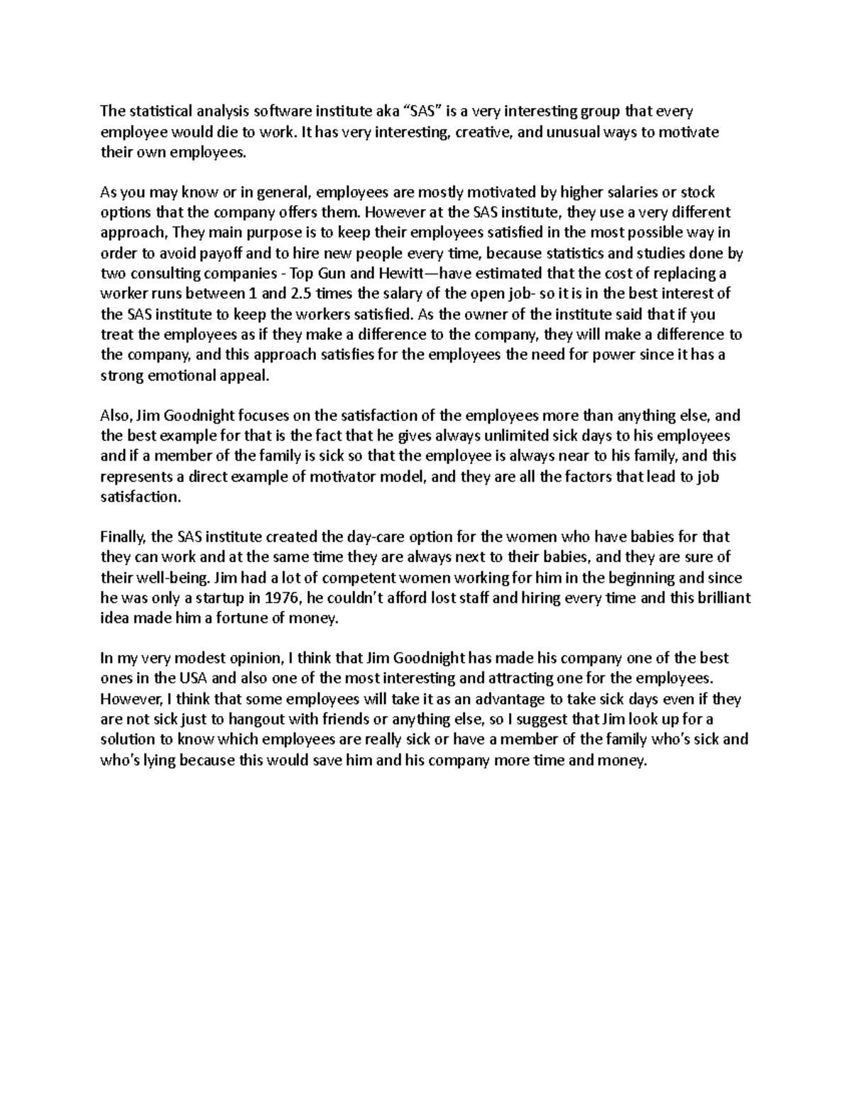 SAS institute - Paper work - The statistical analysis software ...