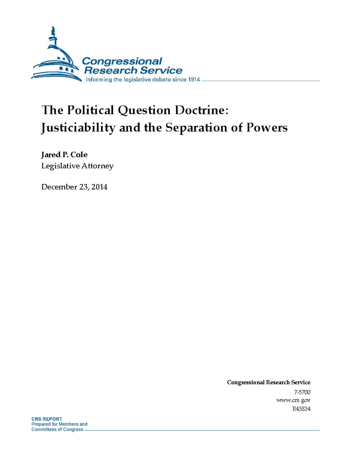 PB2016 102146 - Grade: D - The Political Question Doctrine ...