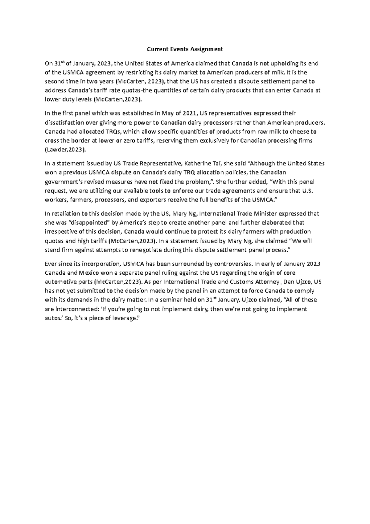 Current Events Assignment - It is the second time in two years ...