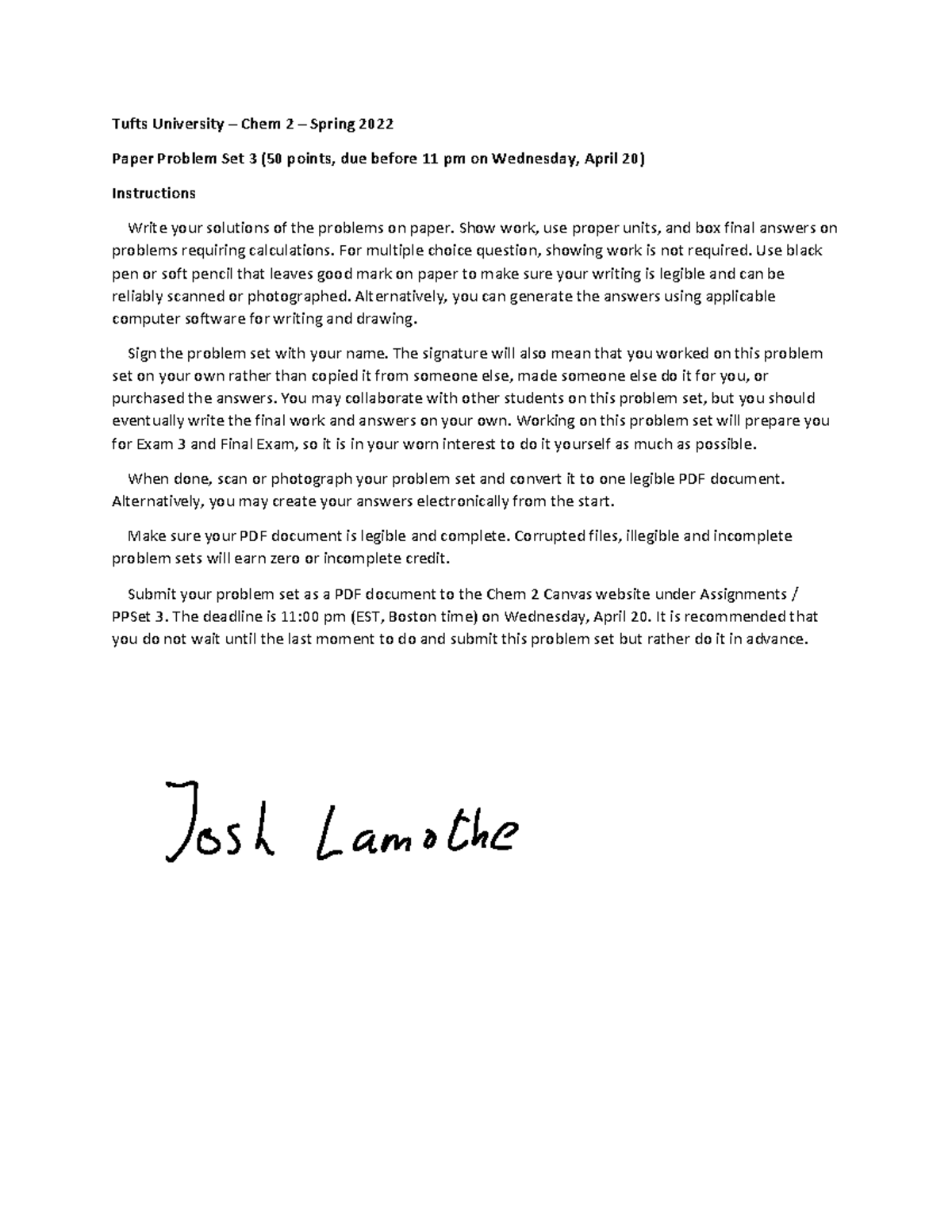 week 3 lecture notes - Tufts University – Chem 2 – Spring 2022 Paper ... week 3 lecture notes - Tufts University – Chem 2 – Spring 2022 Paper ...