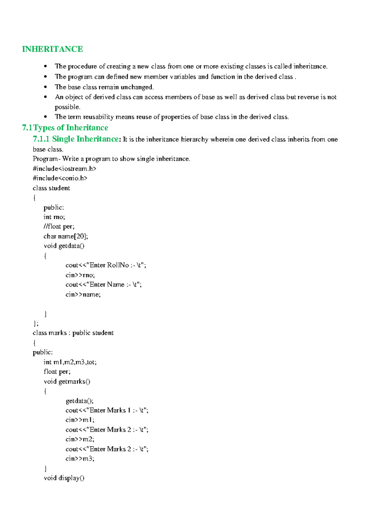 Object Oriented Programming With C Inheritance Inheritance The Procedure Of Creating A New