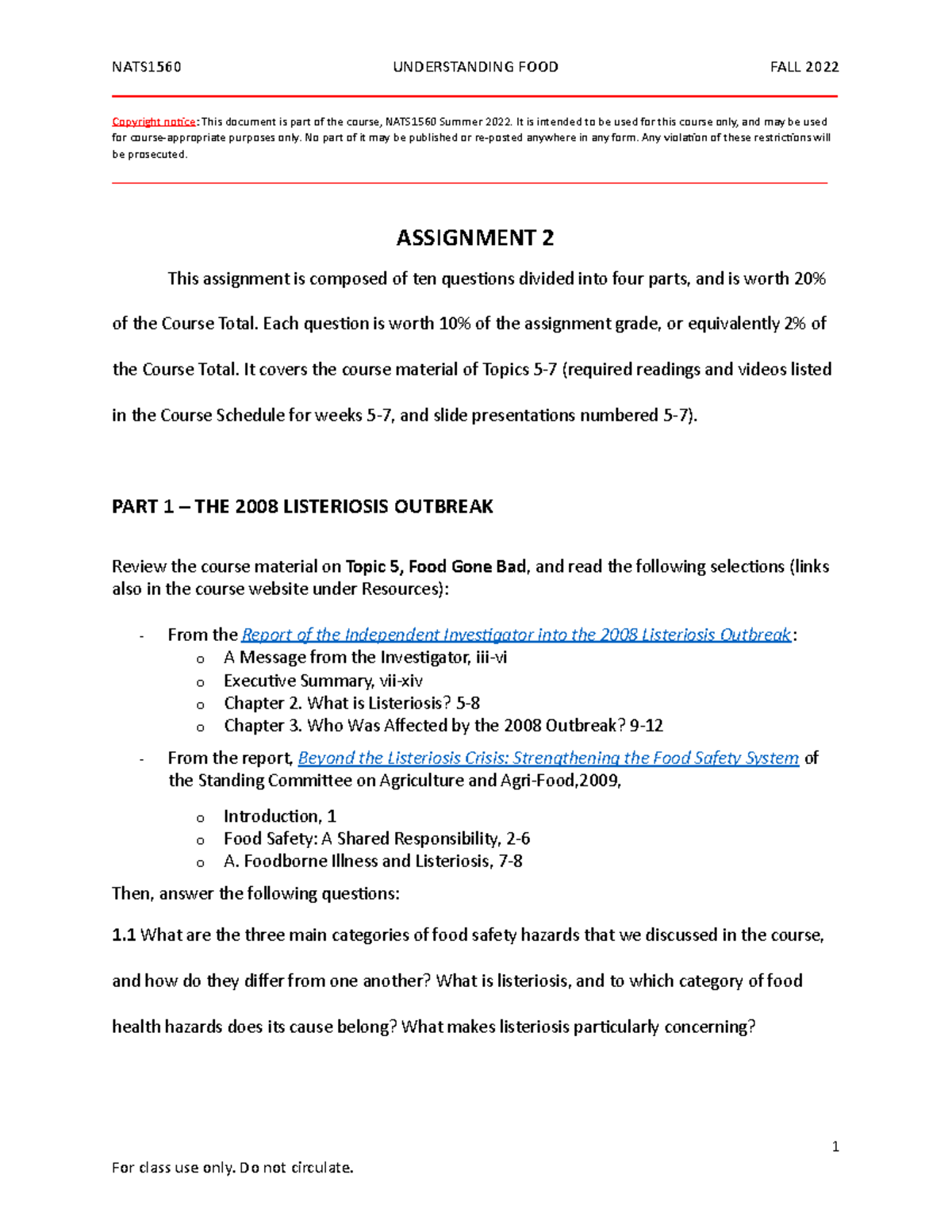 NATS1560 F22 Assignment 2 Part 1 - Copyright noticefor course-appropriate purposes only. No part ...
