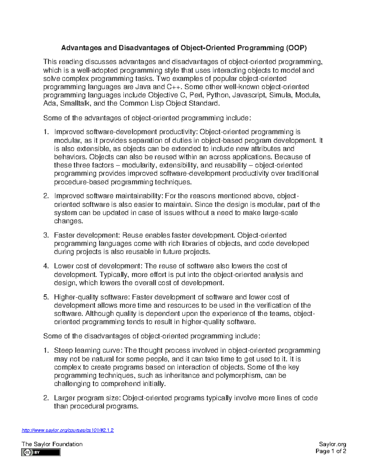 CS101-2 - OOps notes placements interview - saylor/courses/cs101/#2 ...