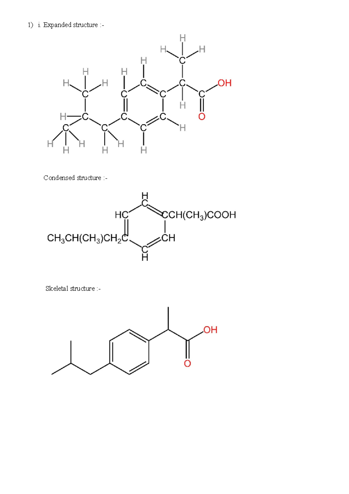 Assignment SK - i. Expanded structure :- Condensed structure ...