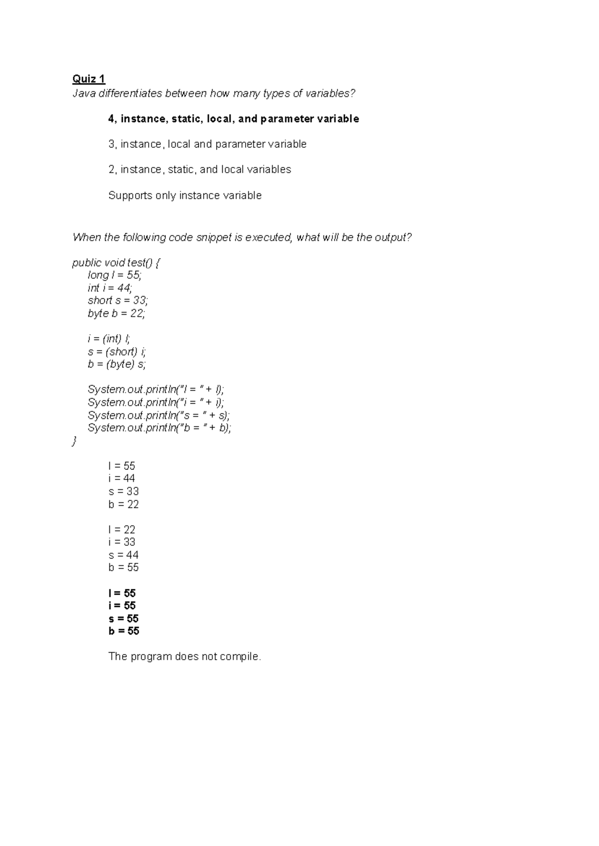 CP213 midterm practice 1-4 - 4XL] -DYD GLIIHUHQWLDWHV EHWZHHQ KRZ PDQ ...
