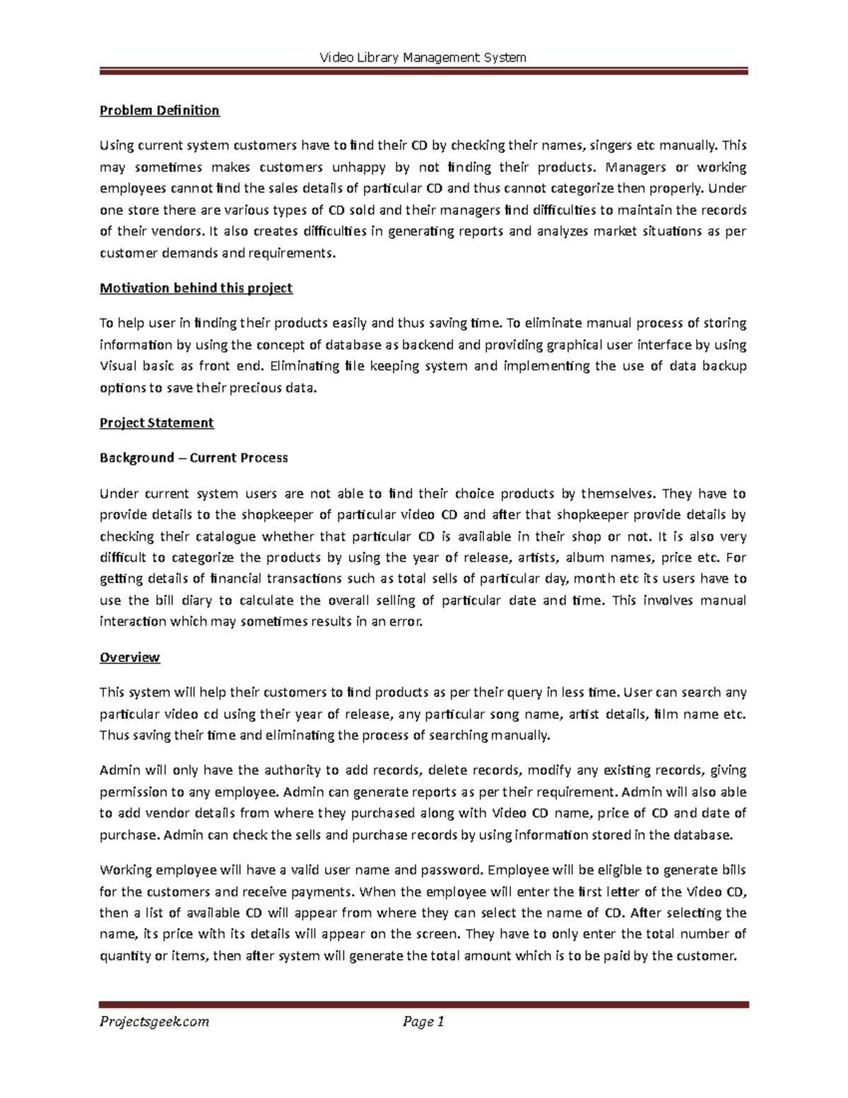 Video Library Management System Project - Video Library Management ...