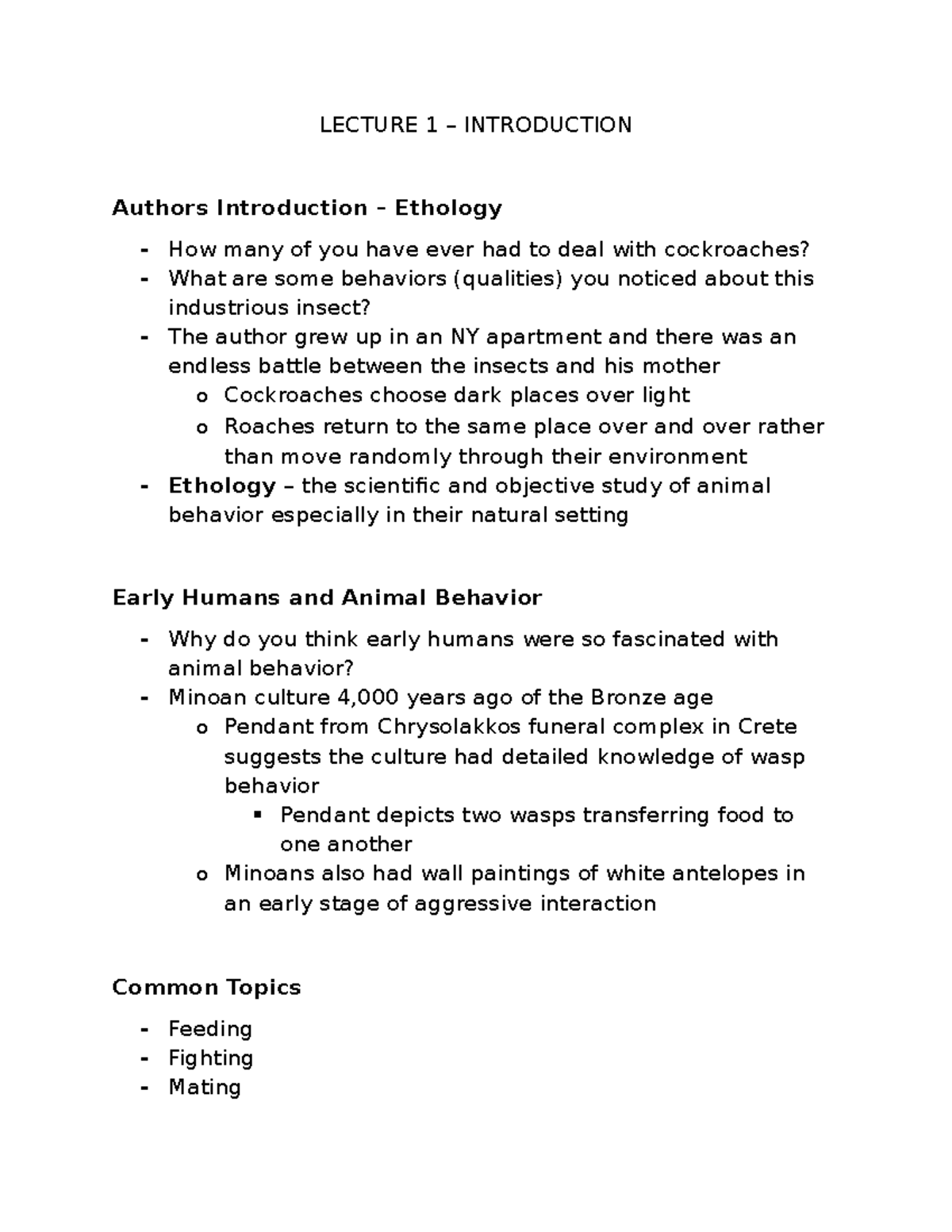 EEB 129 - Animal Behavior - LECTURE 1 – INTRODUCTION Authors ...