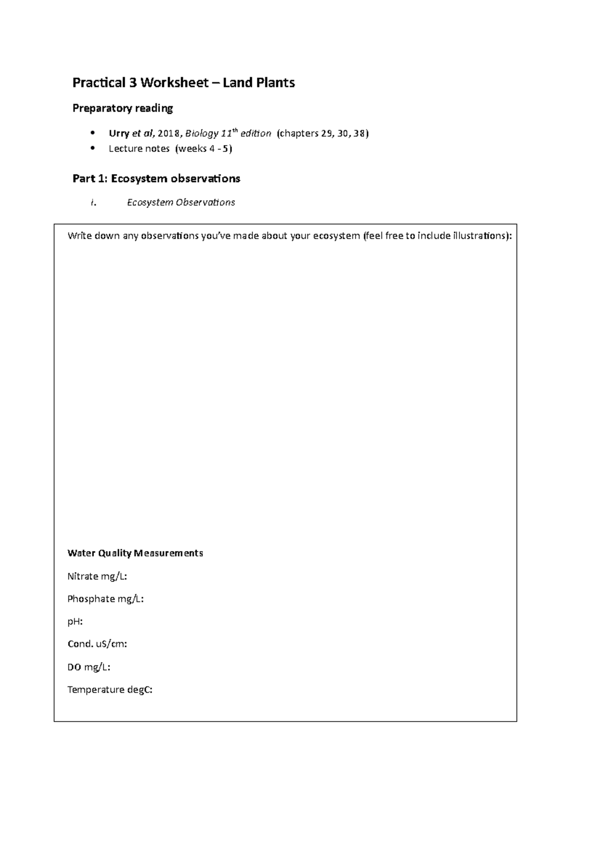 Practical 3 Worksheet (A guide to help with final report) - Practical 3 ...