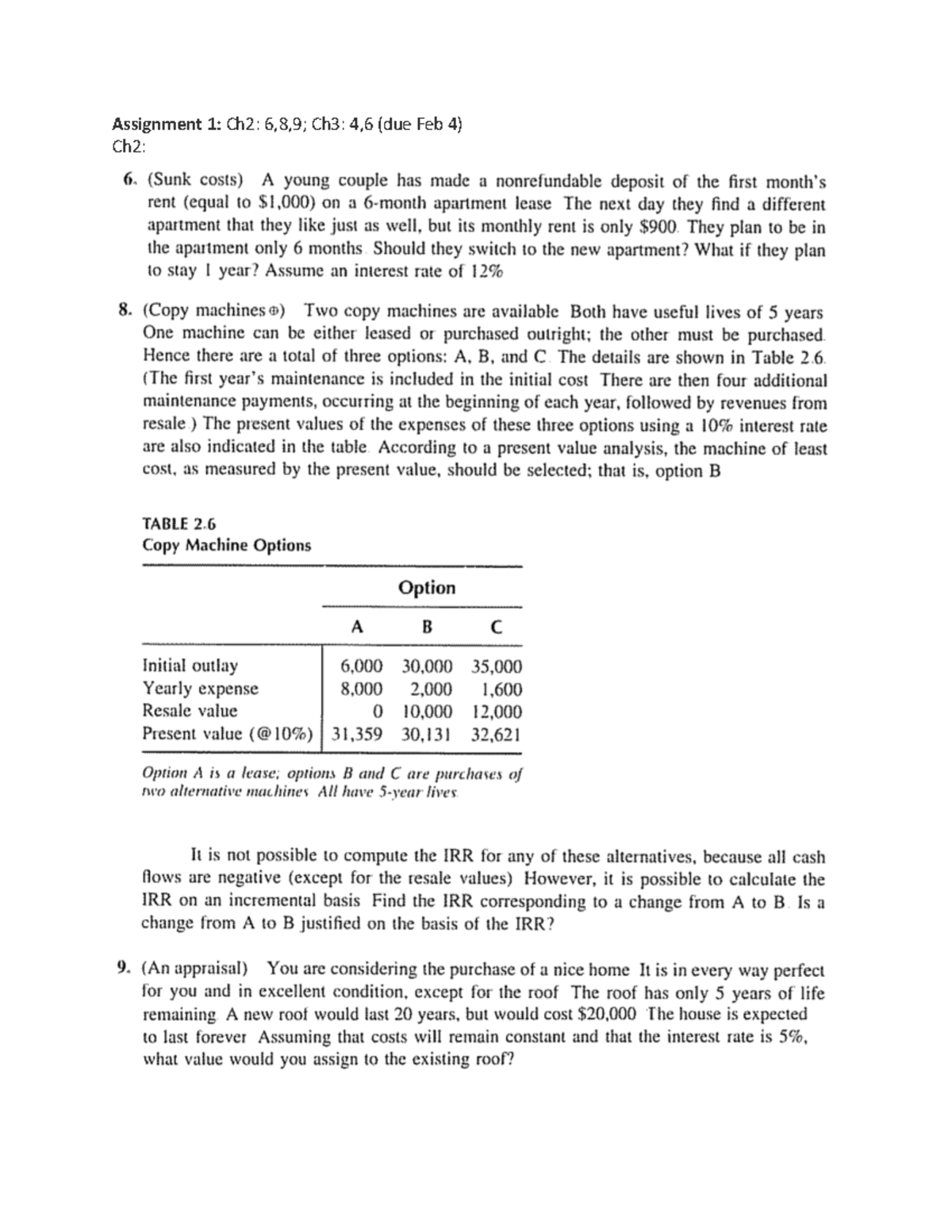 Assignment 1 - hw1 - E4700 - Assignment 1: Ch2: 6,8,9; Ch3: 4,6 (due ...