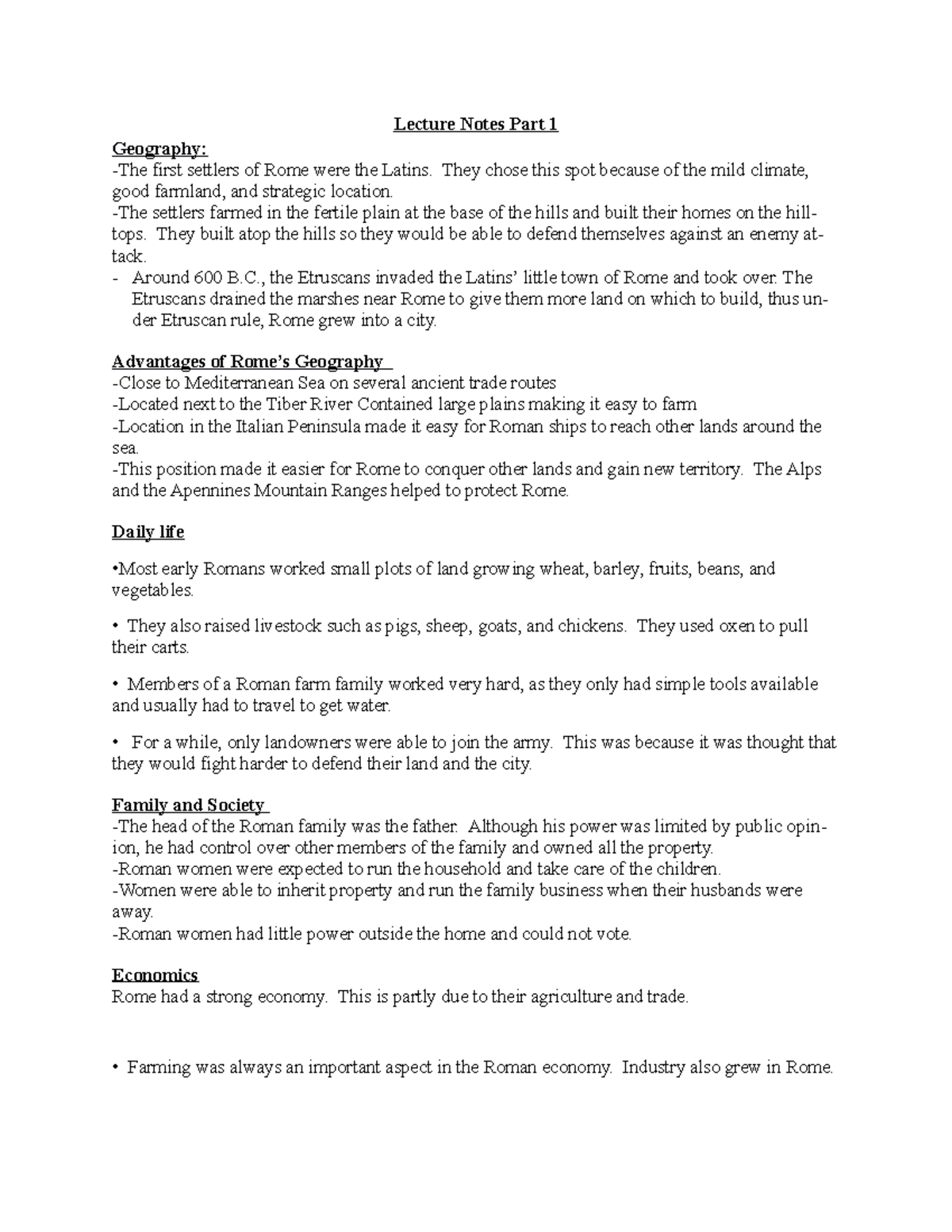 Lecture Notes 2017 Part 1 - Lecture Notes Part 1 Geography: -The first ...