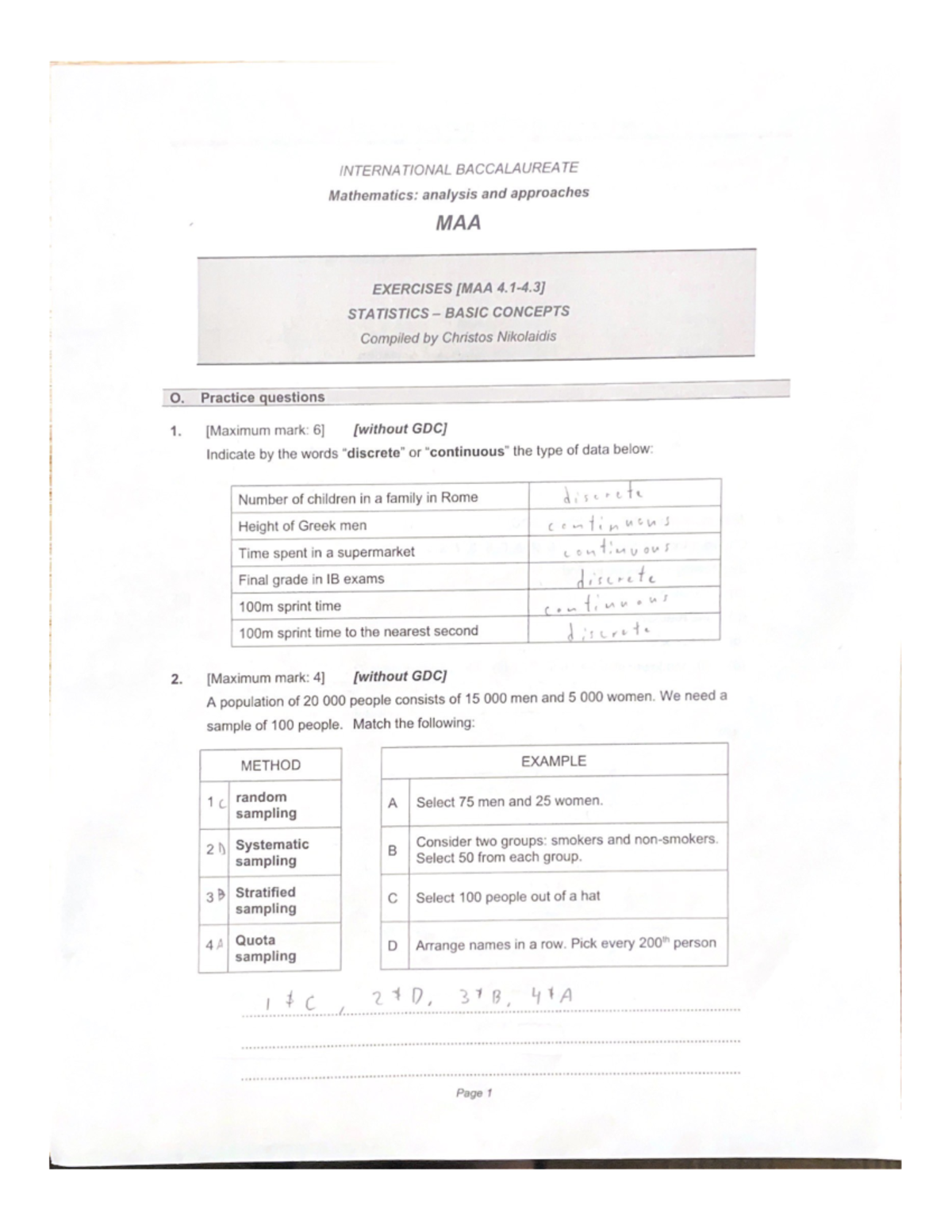 Statistics Problem Set 1 (updated) - Studocu