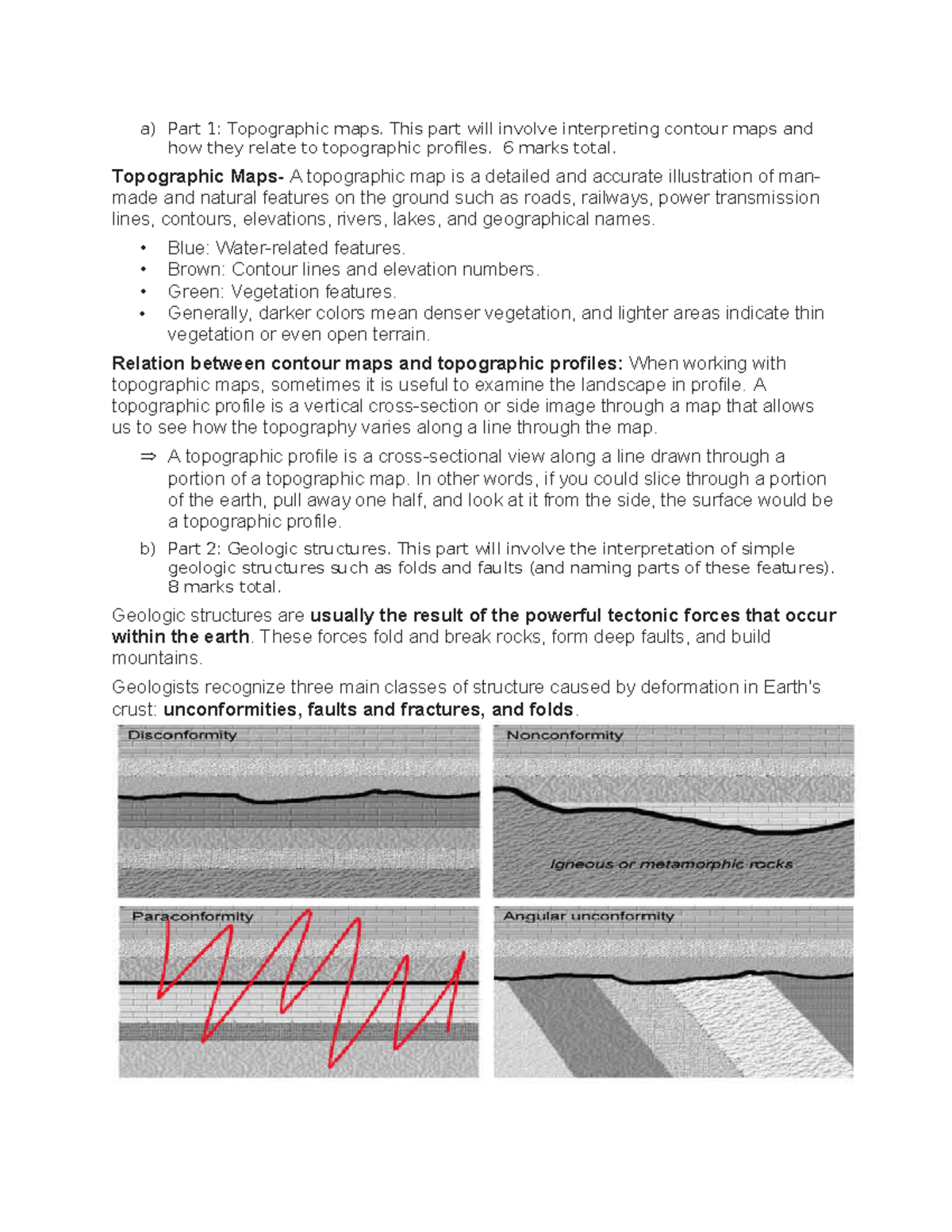 Lab Test 2 Study - nsddeuwhga - a) Part 1: Topographic maps. This part ...