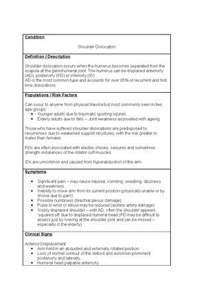 Anterior Knee Pain - clinical pattern sheet - Condition Anterior knee ...