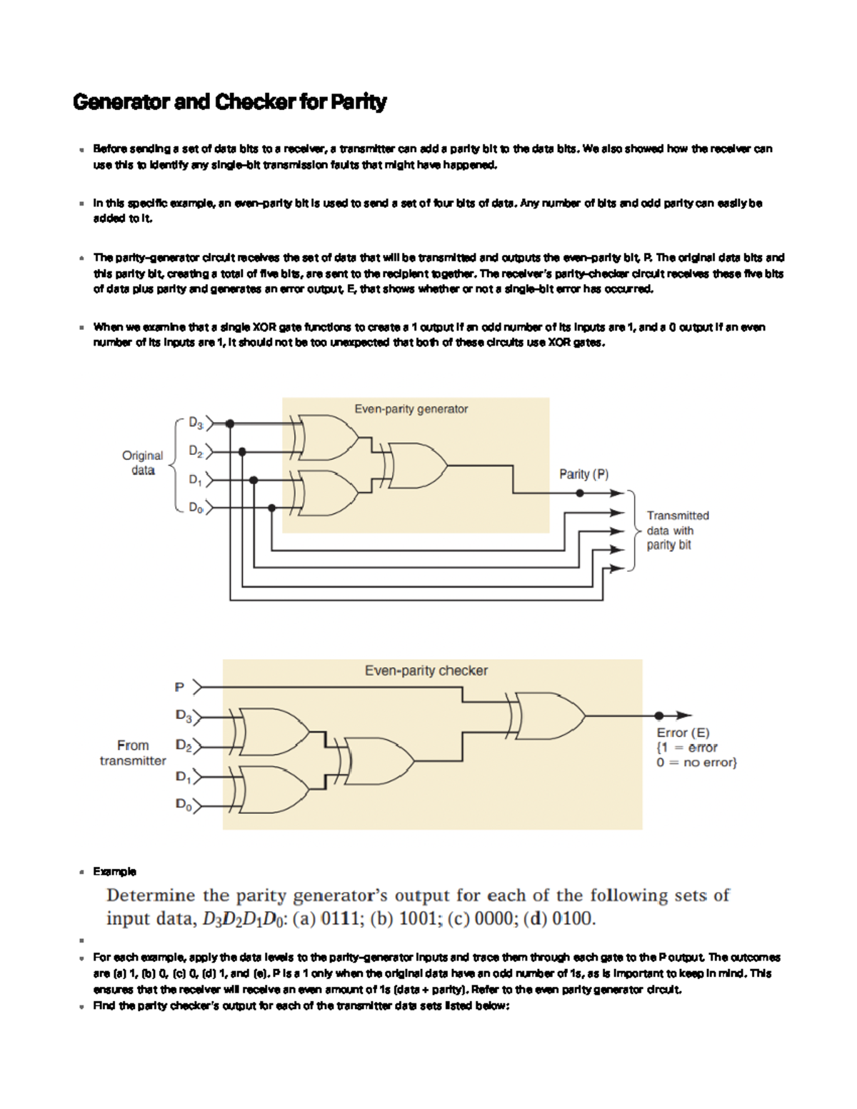 Generator and Checker for Parity - We a l s o s h owe d h ow t h e re c e i ve r c a n u s e t h ...