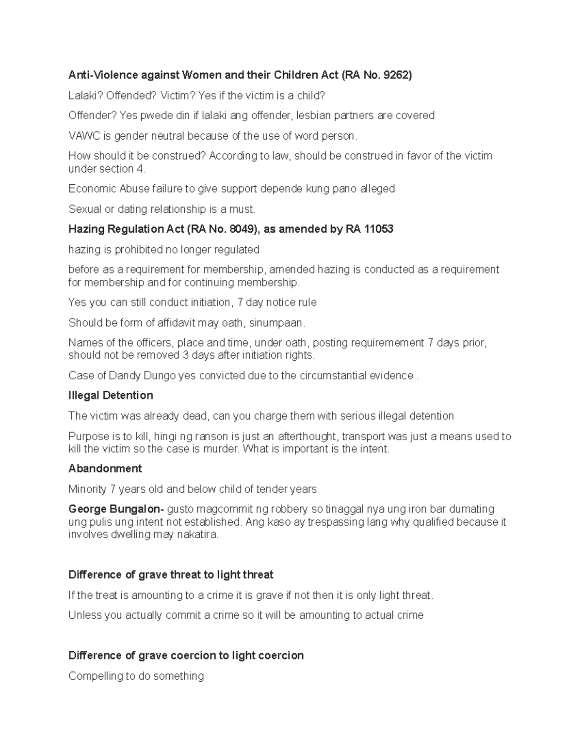 VAWC-onwards - Lecture notes Criminal Law - Anti-Violence against Women ...