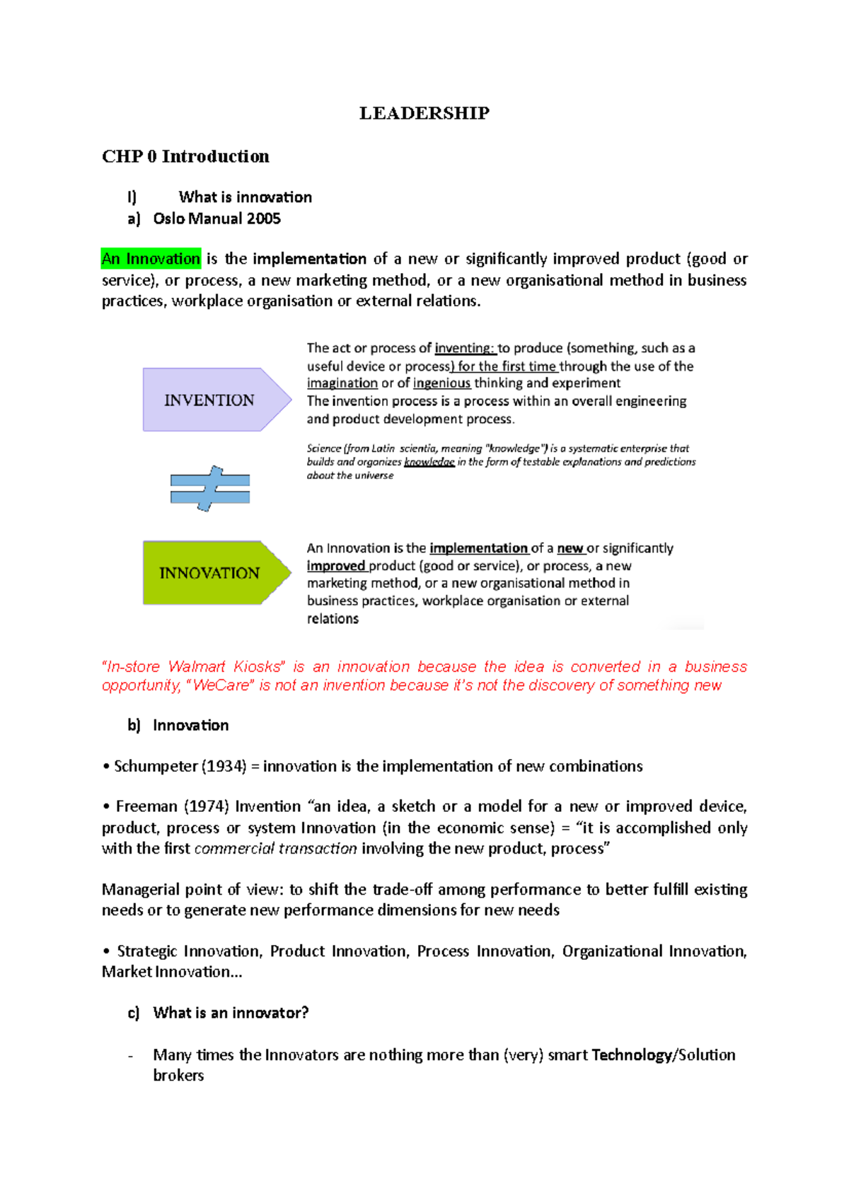Leadership fiche exam docx - LEADERSHIP CHP 0 Introduction I) What is ...