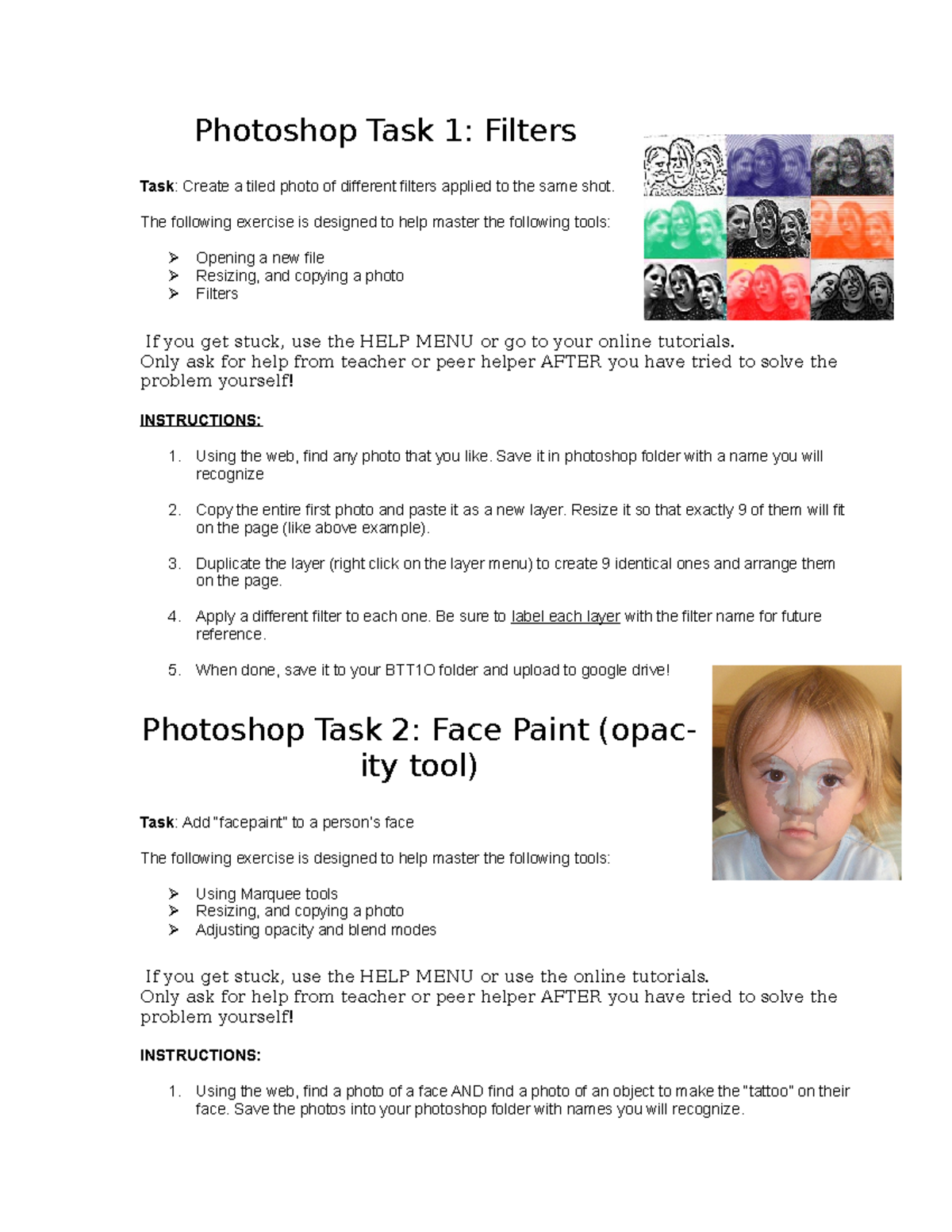 07 -Photoshop Filters and Opacity - Photoshop Task 1: Filters Task ...