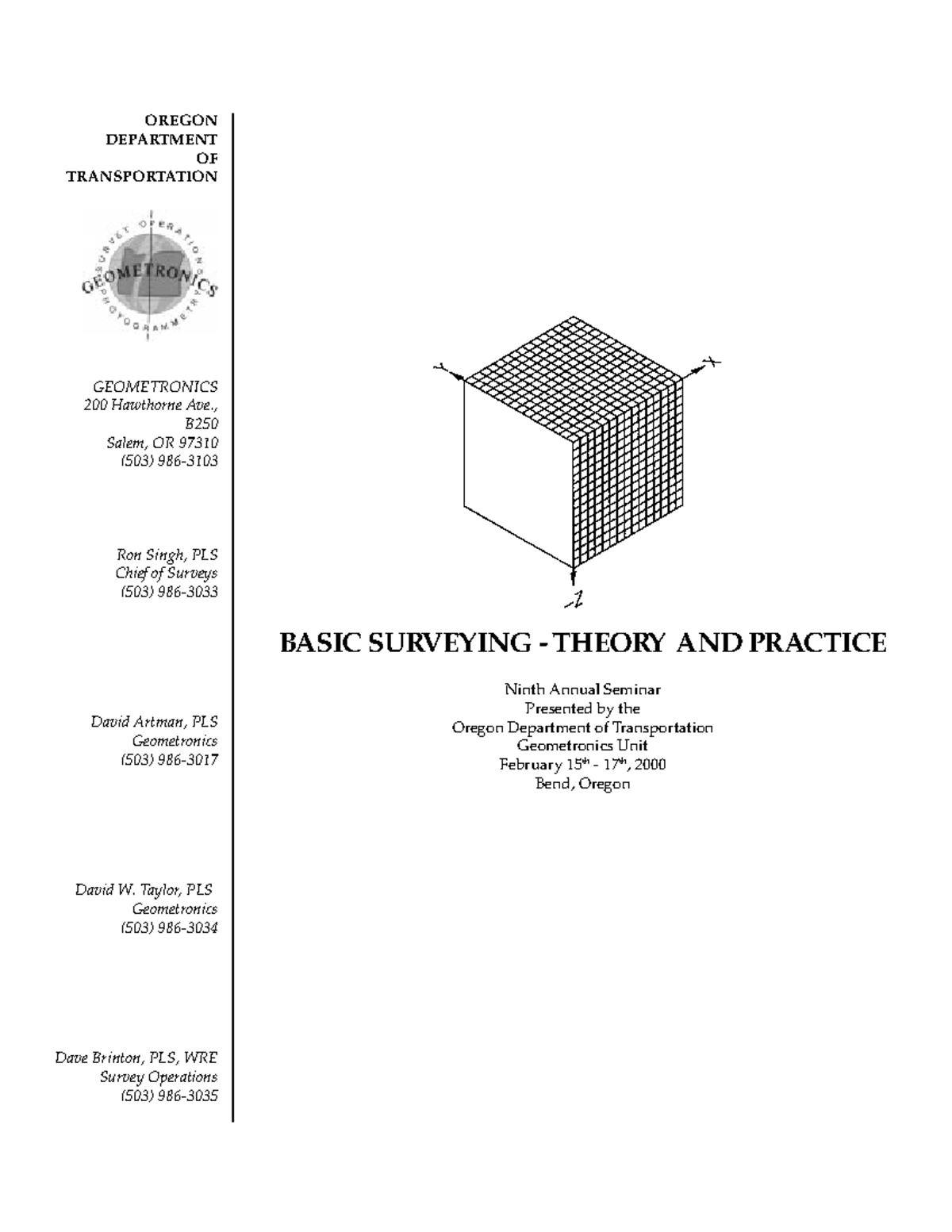 Basic Surveying Theory AND Practice - OREGON DEPARTMENT OF ...