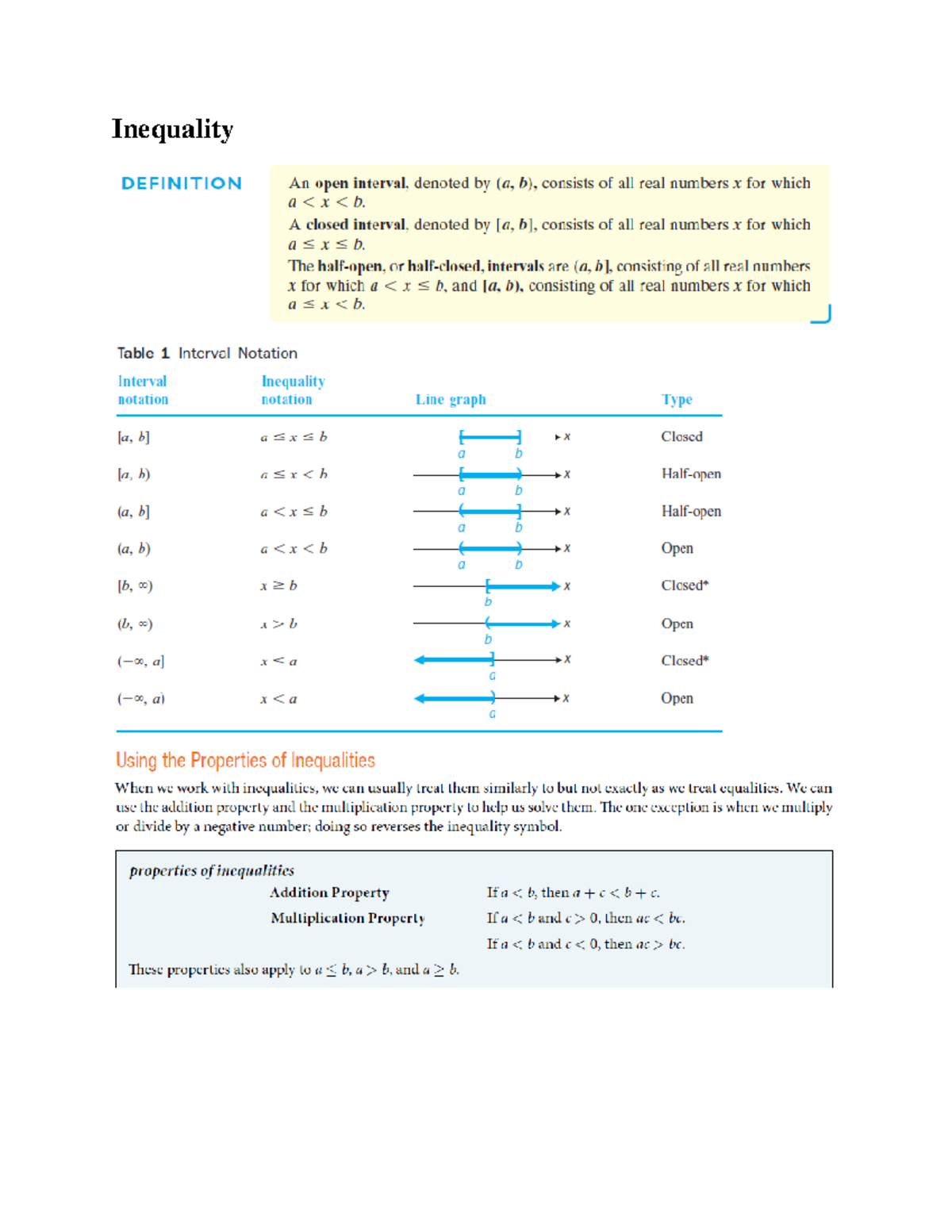 Inequality - Lecture Notes From Math 1111 - MATH 1111 - Inequality ...