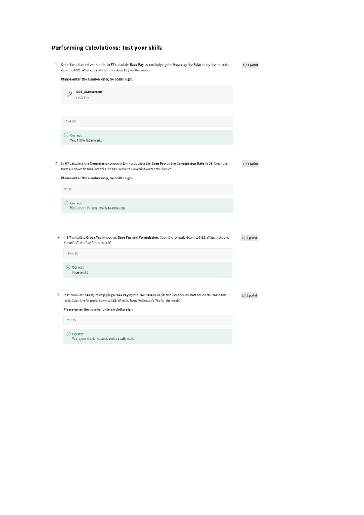 Week 2 - Apuntes - Performing Calculations: Test your skills 1. Open ...