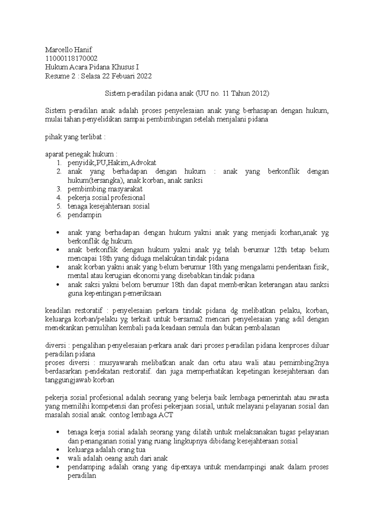 Marcello Hanif 11000118170002 Tugas 2 Hapid Khusus I 2022 - Marcello Hanif 11000118170002 Hukum ...