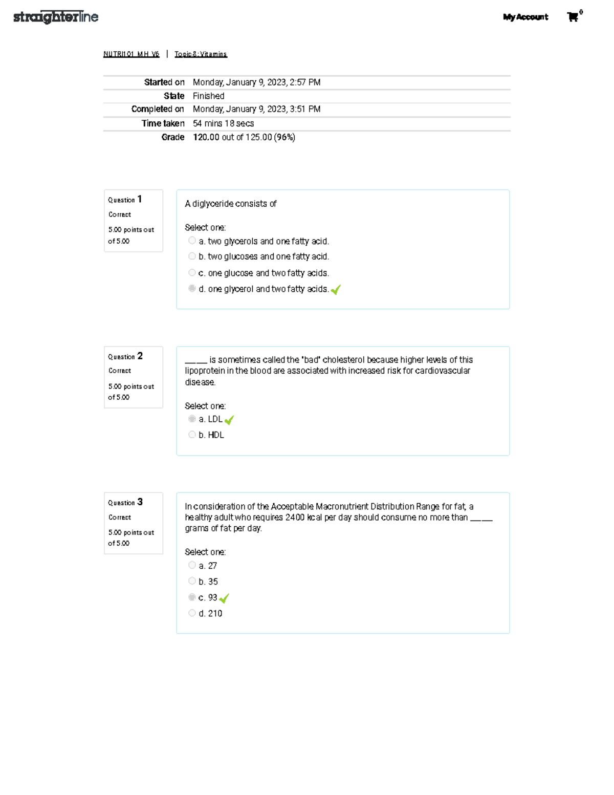 Graded Exam #2 nutrition - NUTRI101_MH_V6 | Topic 8: Vitamins Question 1 Correct 5 points out of ...