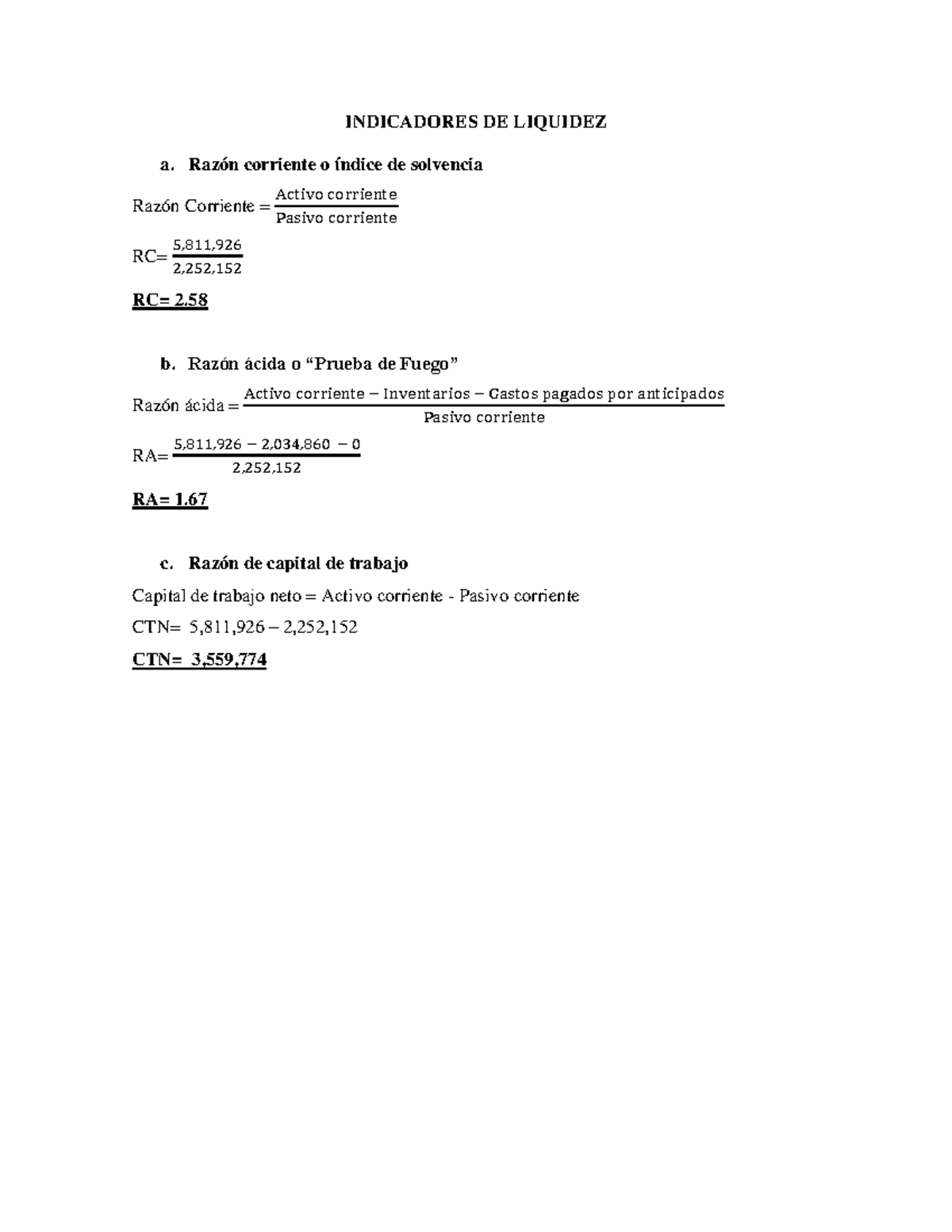 Análisis e Interpretación de los Estados Financieros - INDICADORES DE ...
