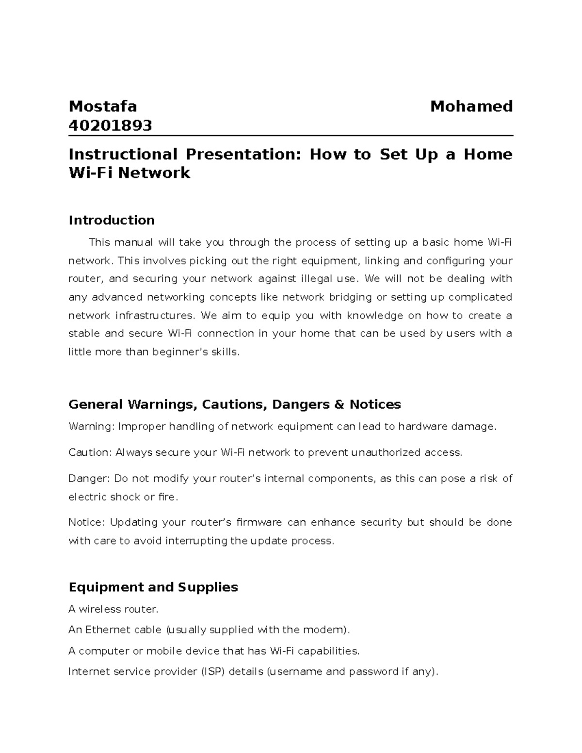 Instructional Presentation ENCS 282 - Mostafa Mohamed 40201893 ...