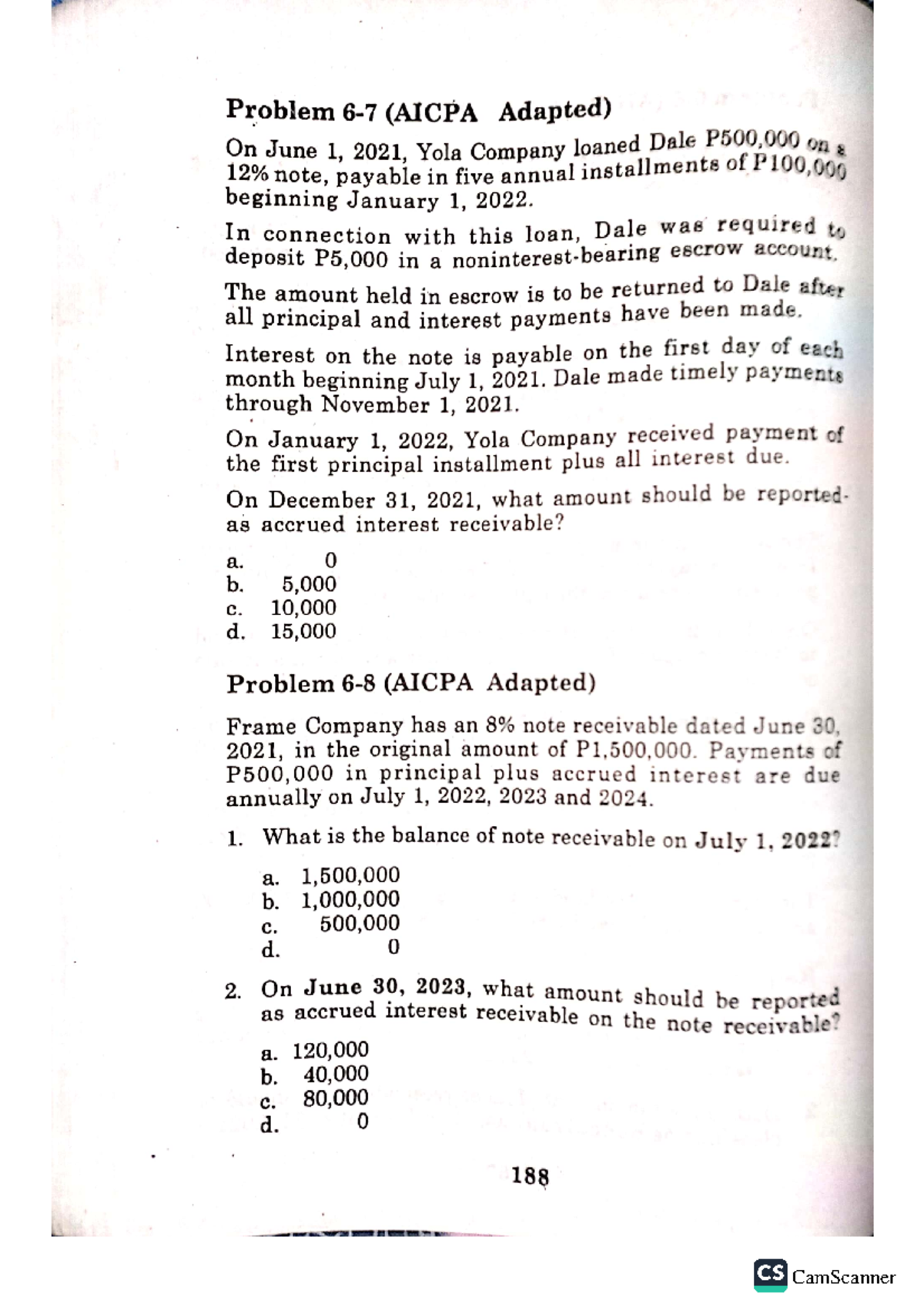 Problem 6 Intermediate Accounting Volume One 2021 Edition By Valix