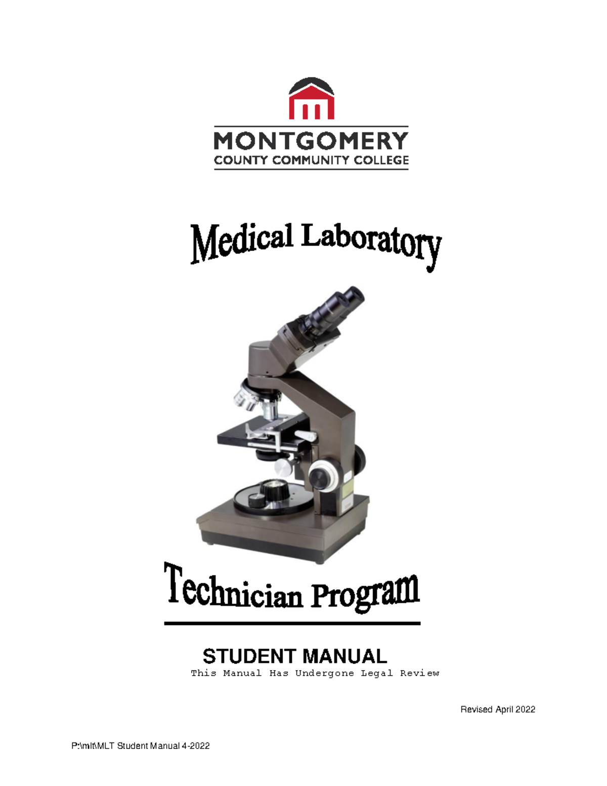 Med lab tech student manual - + STUDENT MANUAL This Manual Has ...