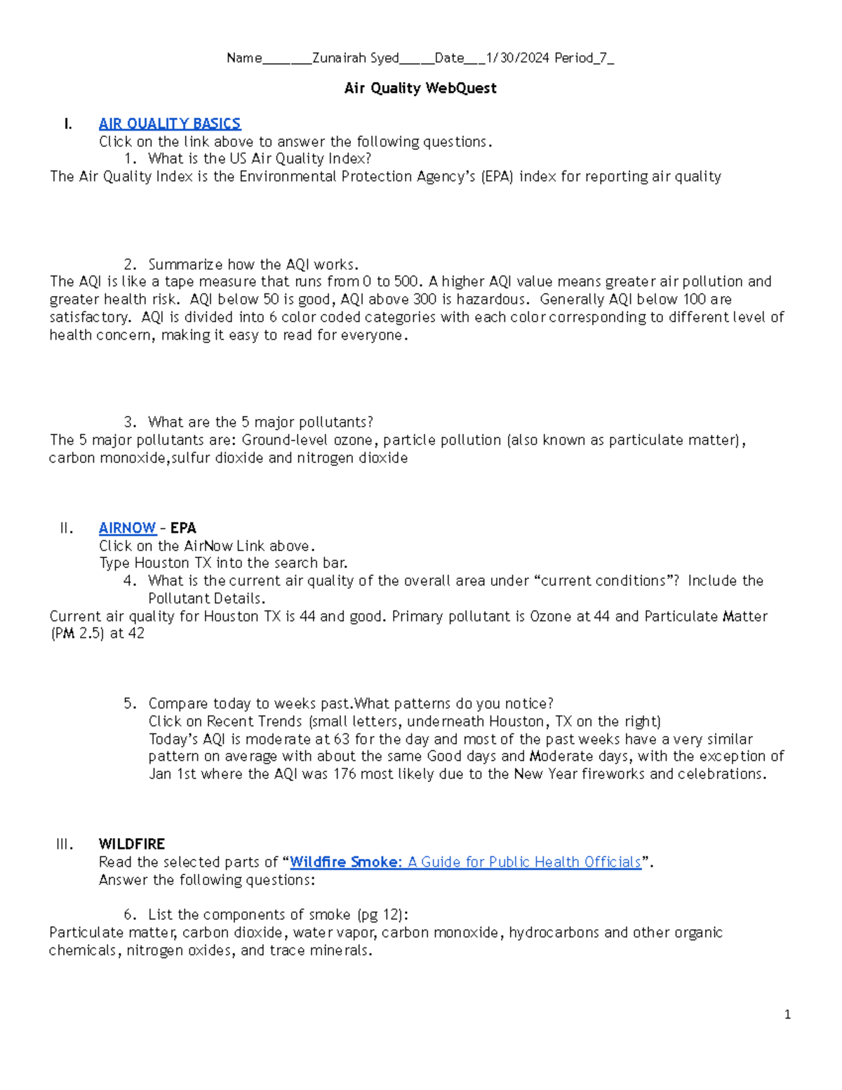 Air Quality Web Quest - jkbnhkcvbsvlgbydsfvusdbvydf - Name ...