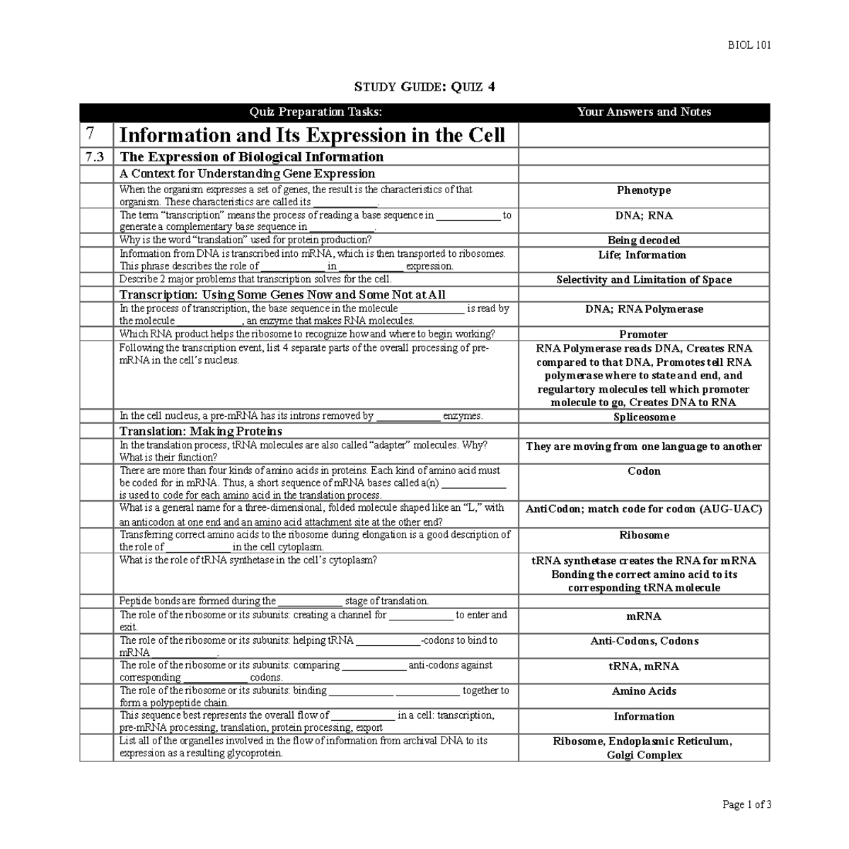 Study Guide Quiz 4 Week 4 - BIOL 101 STUDY GUIDE: QUIZ 4 Quiz ...