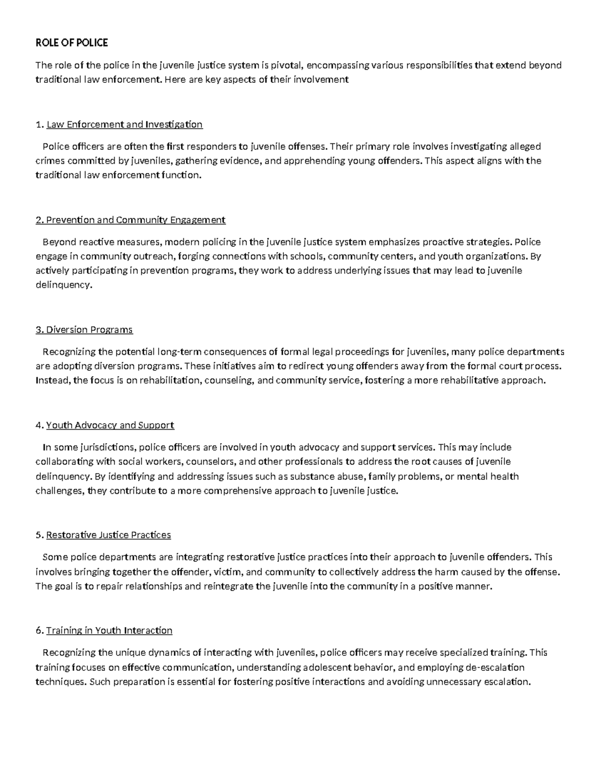 ROLE OF Police - How effective policing can mitigate crimes - ROLE OF ...