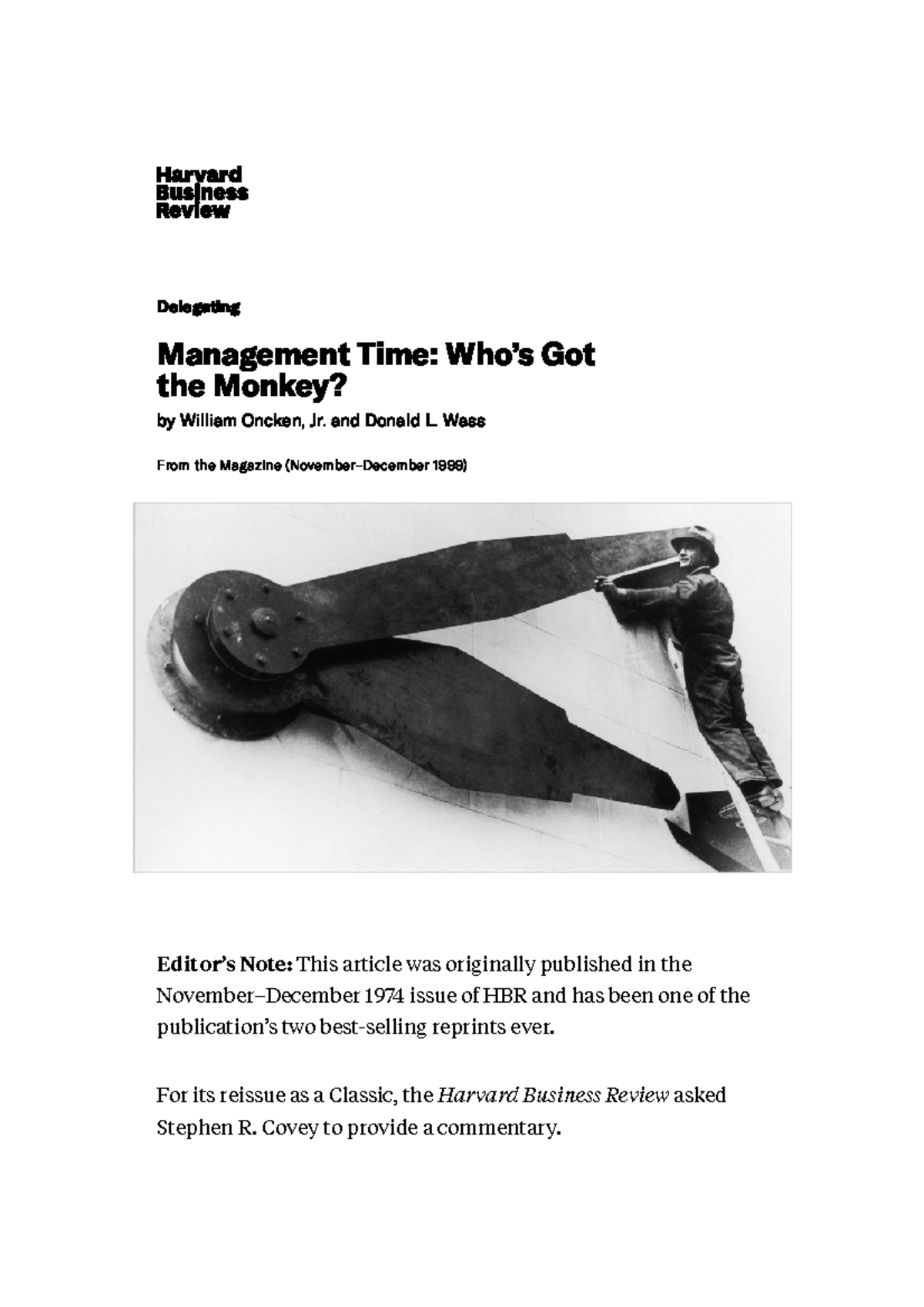 Who’s Got the Monkey - Liderança no trabalho e como não deve ser ...