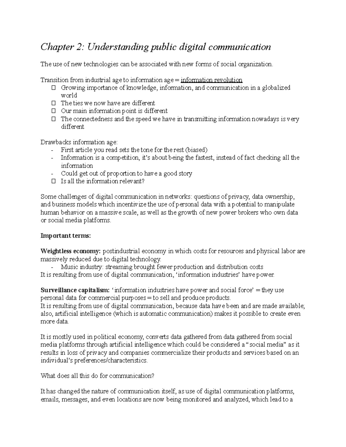 Chapter 2 Understanding public digital communication - Chapter 2: Understanding public digital ...