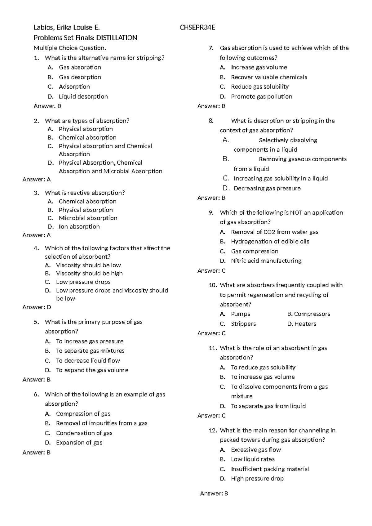 Absorption - problems solving - Labios, Erika Louise E. CHSEPR34E ...