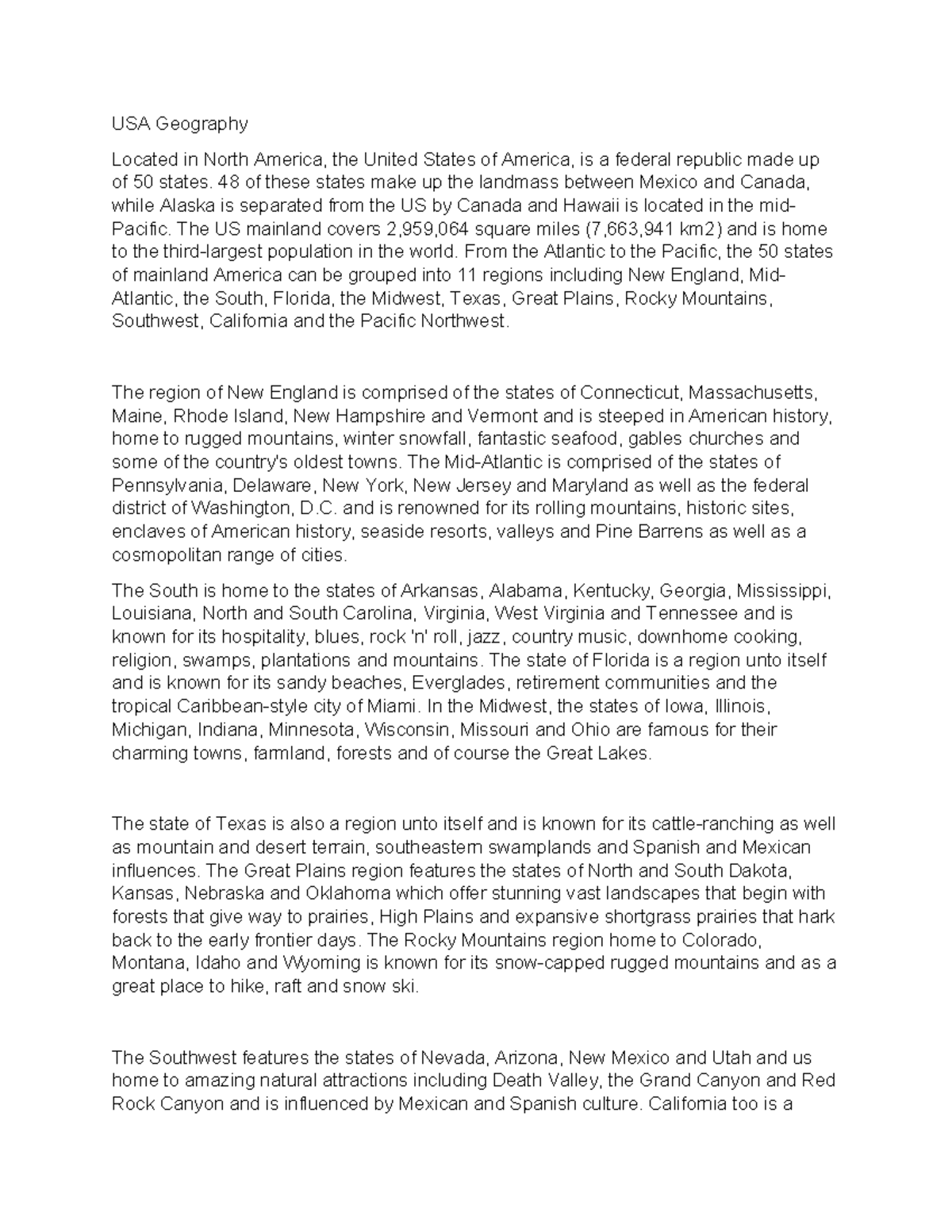 Usa-geography - Usa-geography - USA Geography Located in North America ...