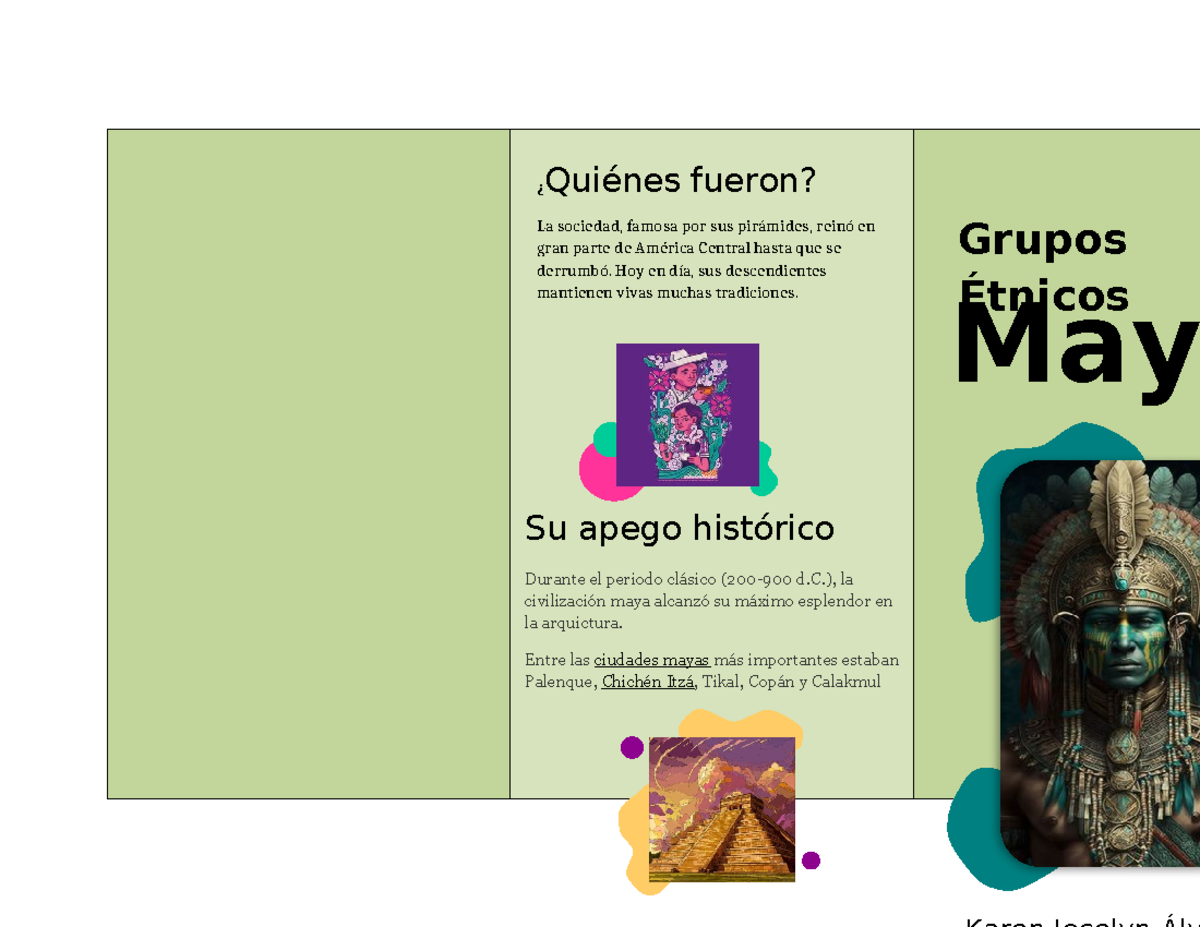 Mayas - es un triplico de los maya que contiene, apego histórico, tipo ...