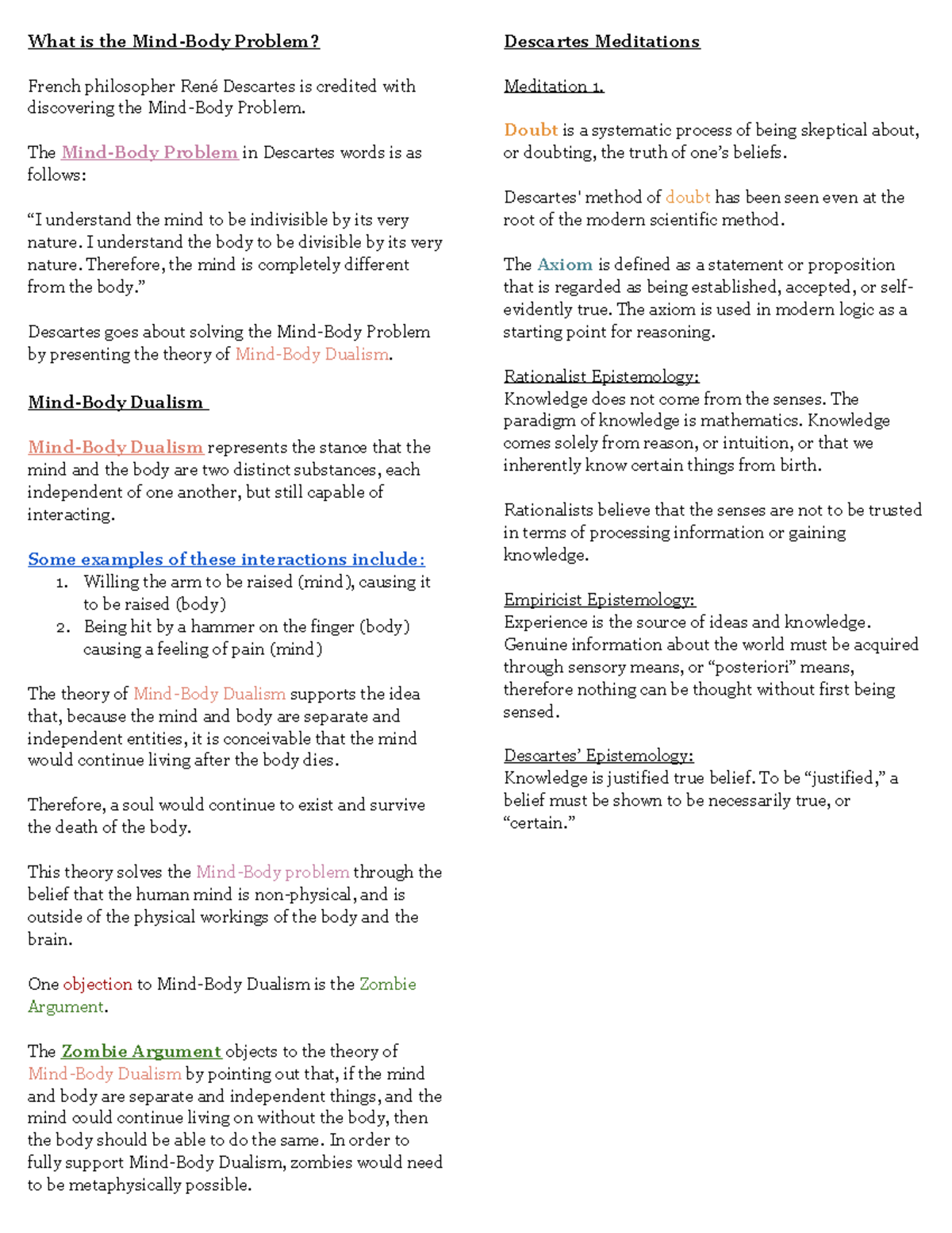 [PHI 151] Dualism, Functionalism, Mind Body Problem - What is the Mind ...