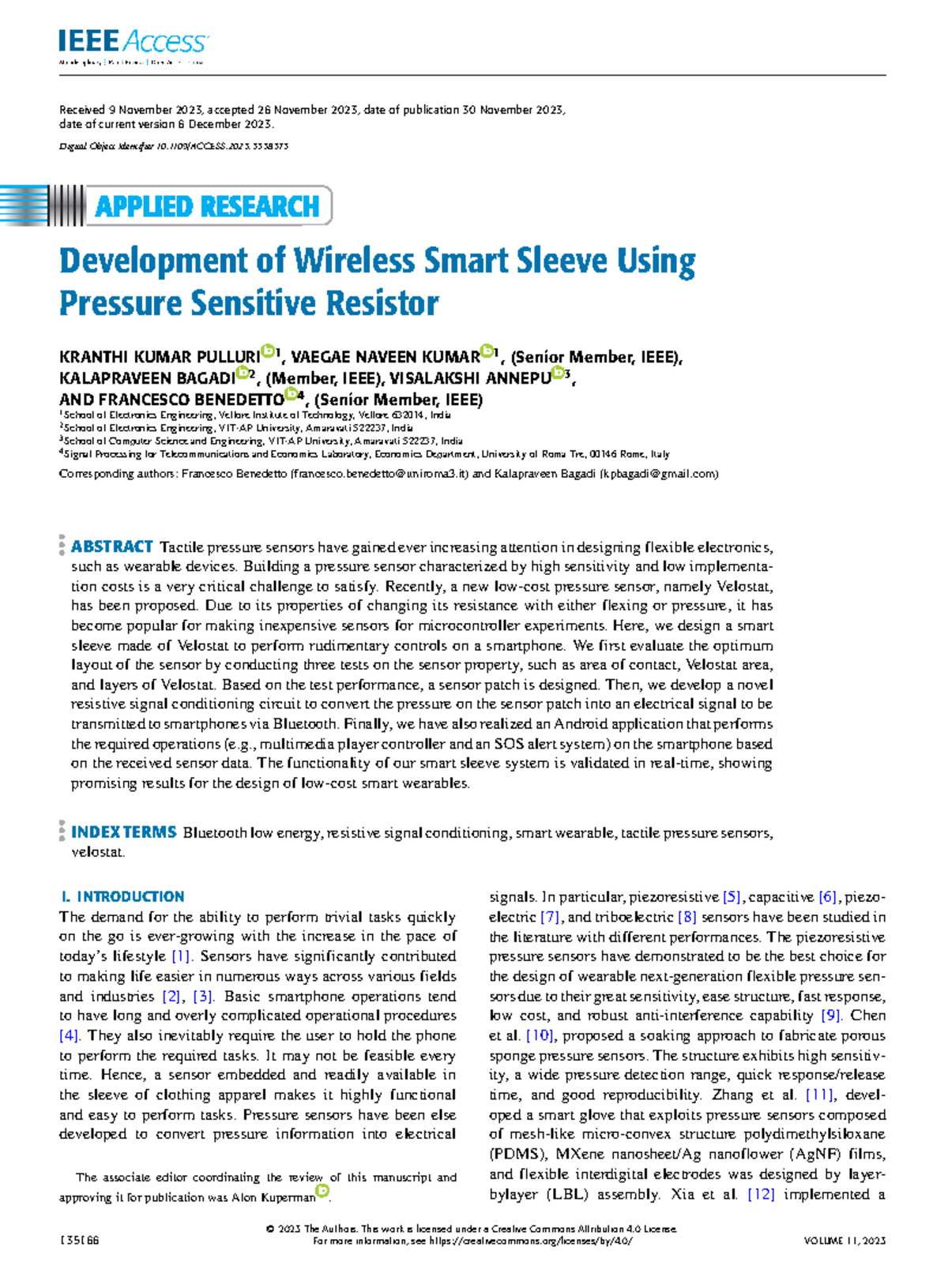 Development of Wireless Smart Sleeve Using Pressure Sensitive Resistor ...