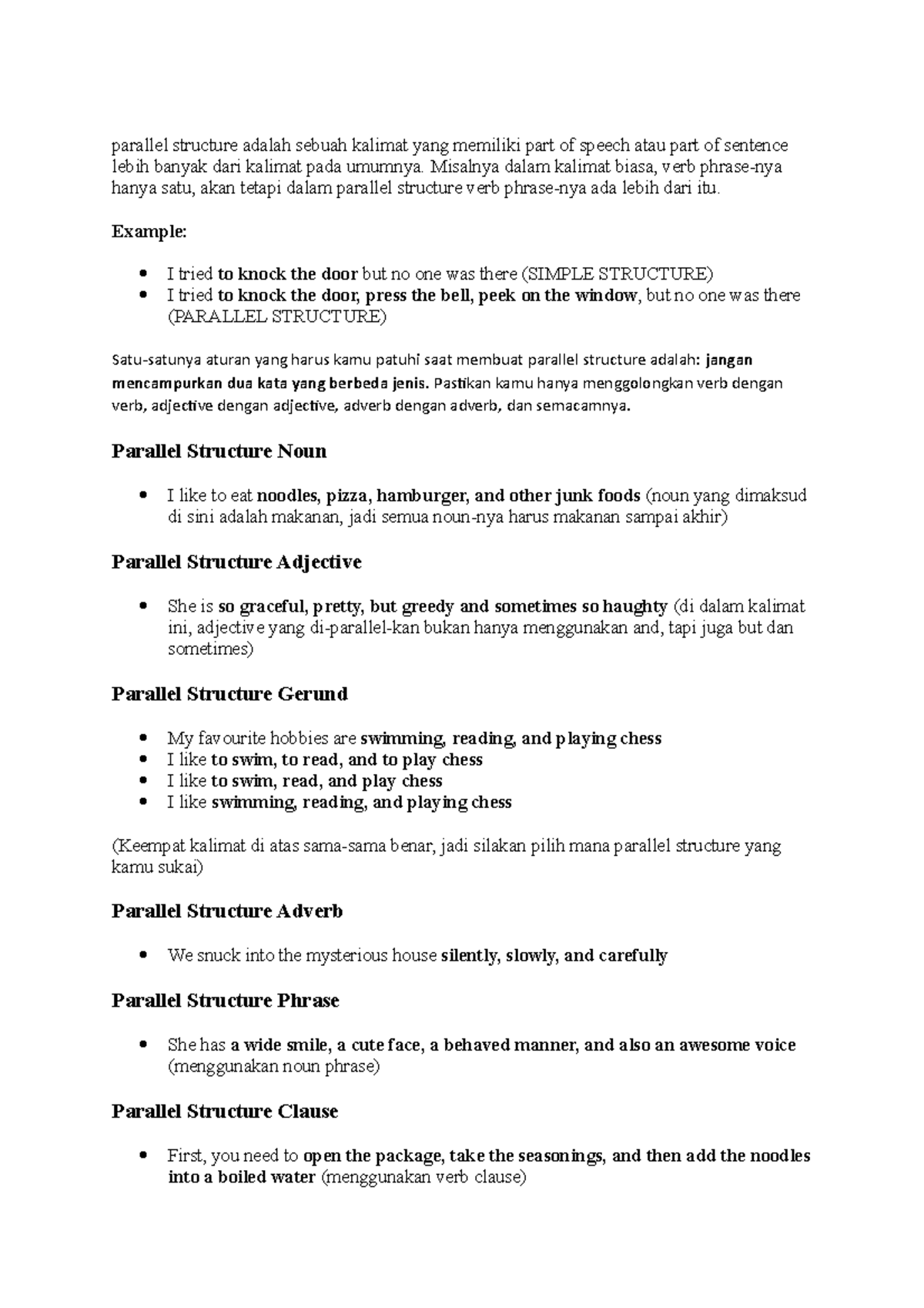 Parallel structure 123 - parallel structure adalah sebuah kalimat yang ...