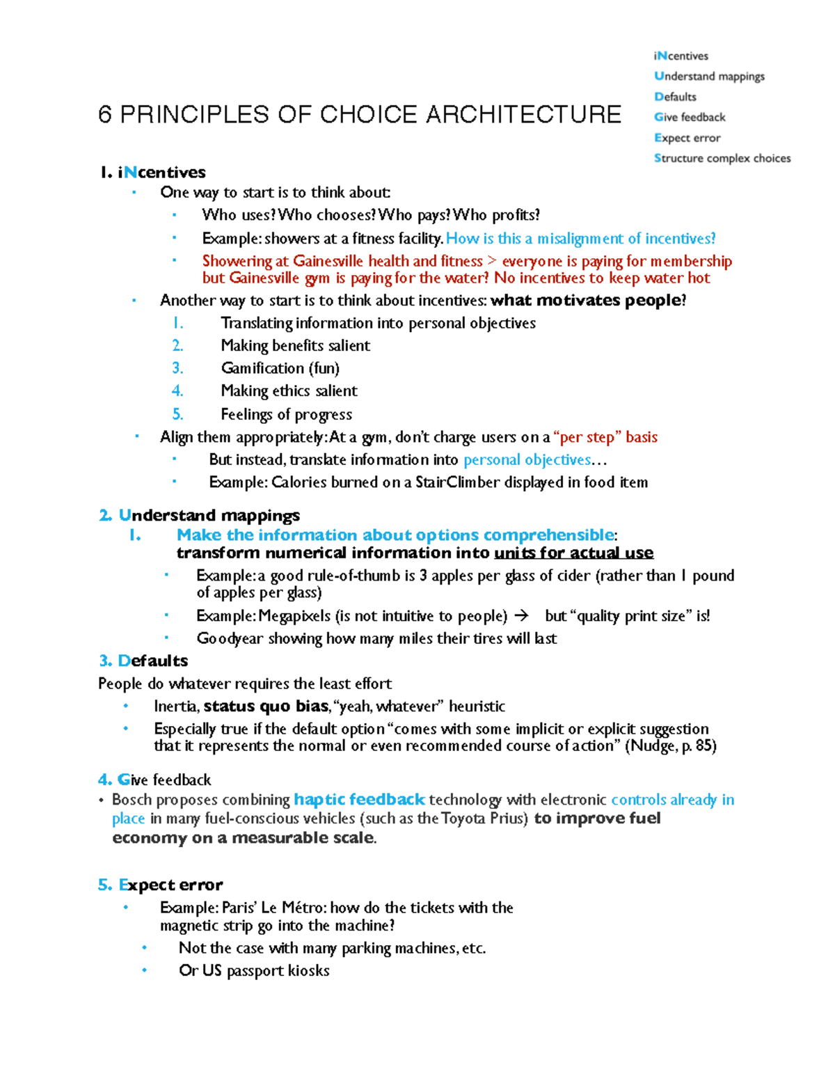Consumer Behavior Exam 2 Notes - 6 PRINCIPLES OF CHOICE ARCHITECTURE ...