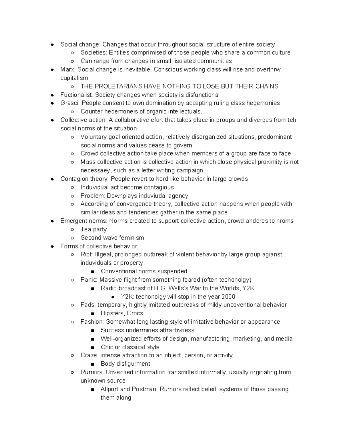 Social movements and social change - Social change: Changes that occur ...