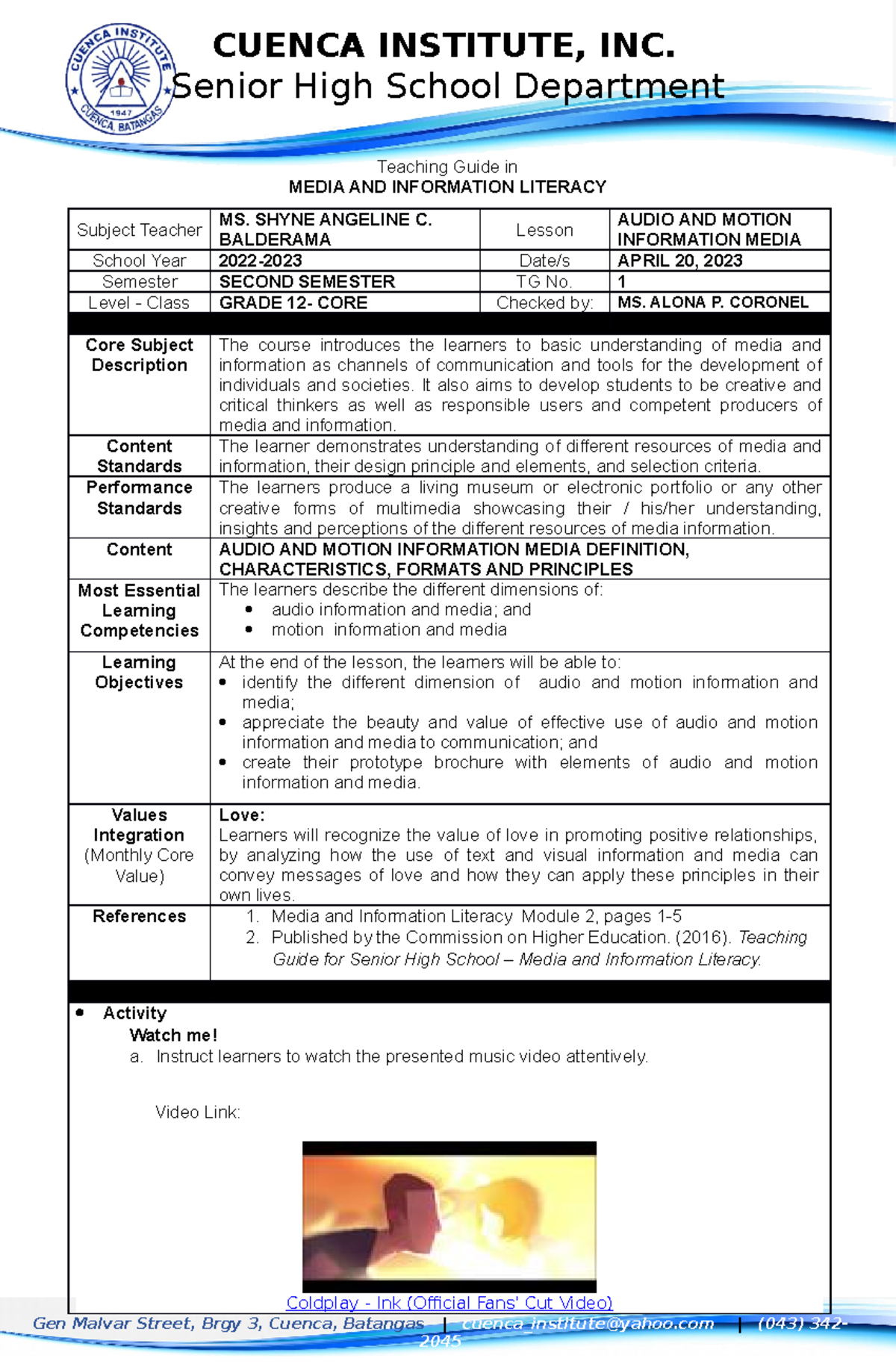 Balderamaa MIL-TG Updated - CUENCA INSTITUTE, INC. Senior High School ...