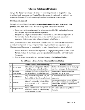 Logic Ch 3 notes - Introduction to Logic Chapter Three: Informal ...