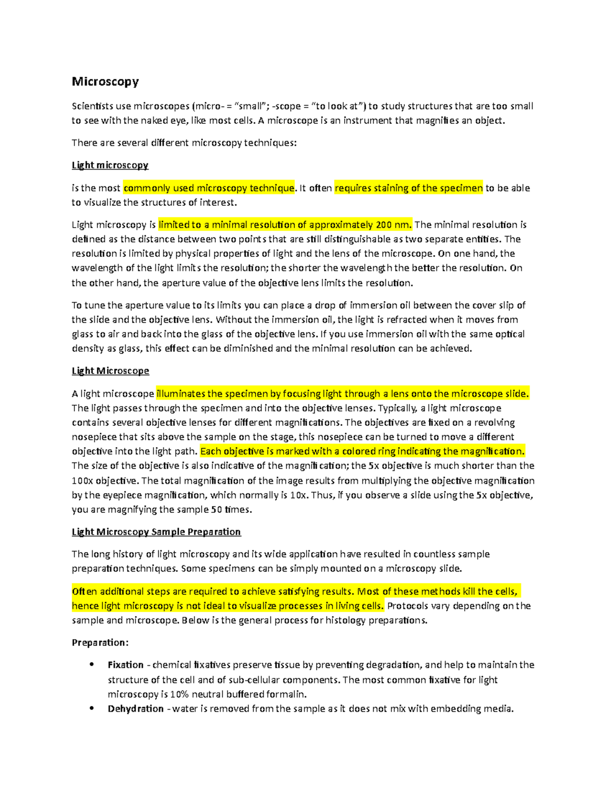 Microscopy - Lecture notes 3 - Microscopy Scientists use microscopes ...