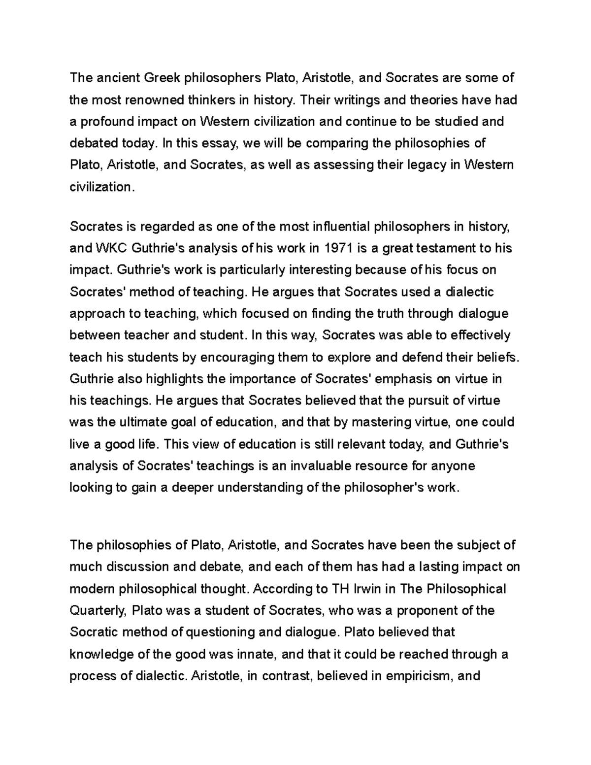 Ancient Greek philosophers Plato, Aristotle - Their writings and ...
